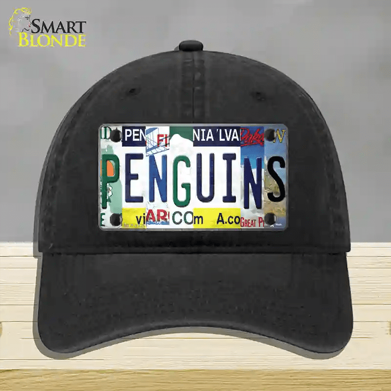 Penguins Strip Art Novelty License Plate Hat Tag Unconstructed Cotton ...