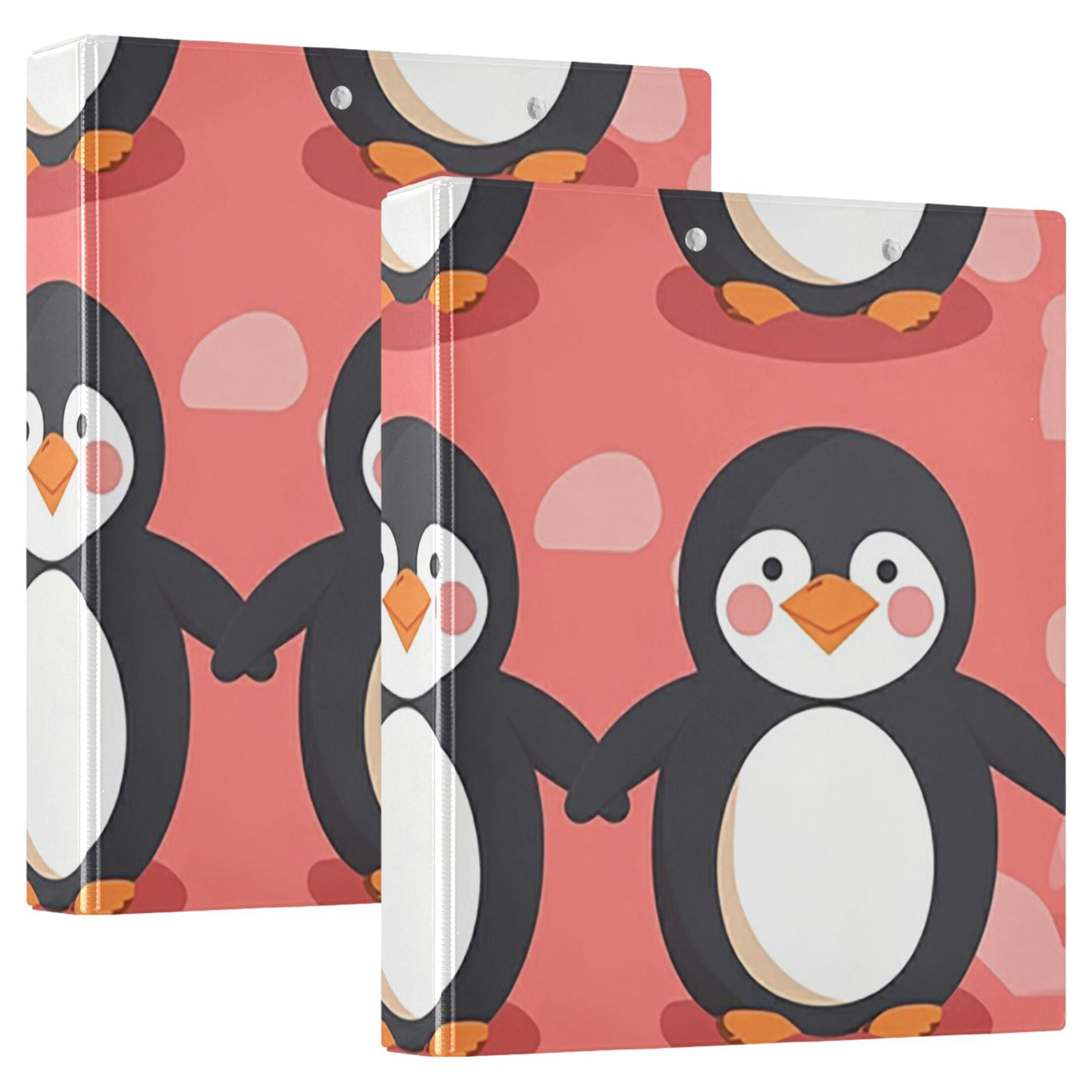 Penguins in Pink 3 Ring Binders 1.5 inch Hardcover File Folders with ...