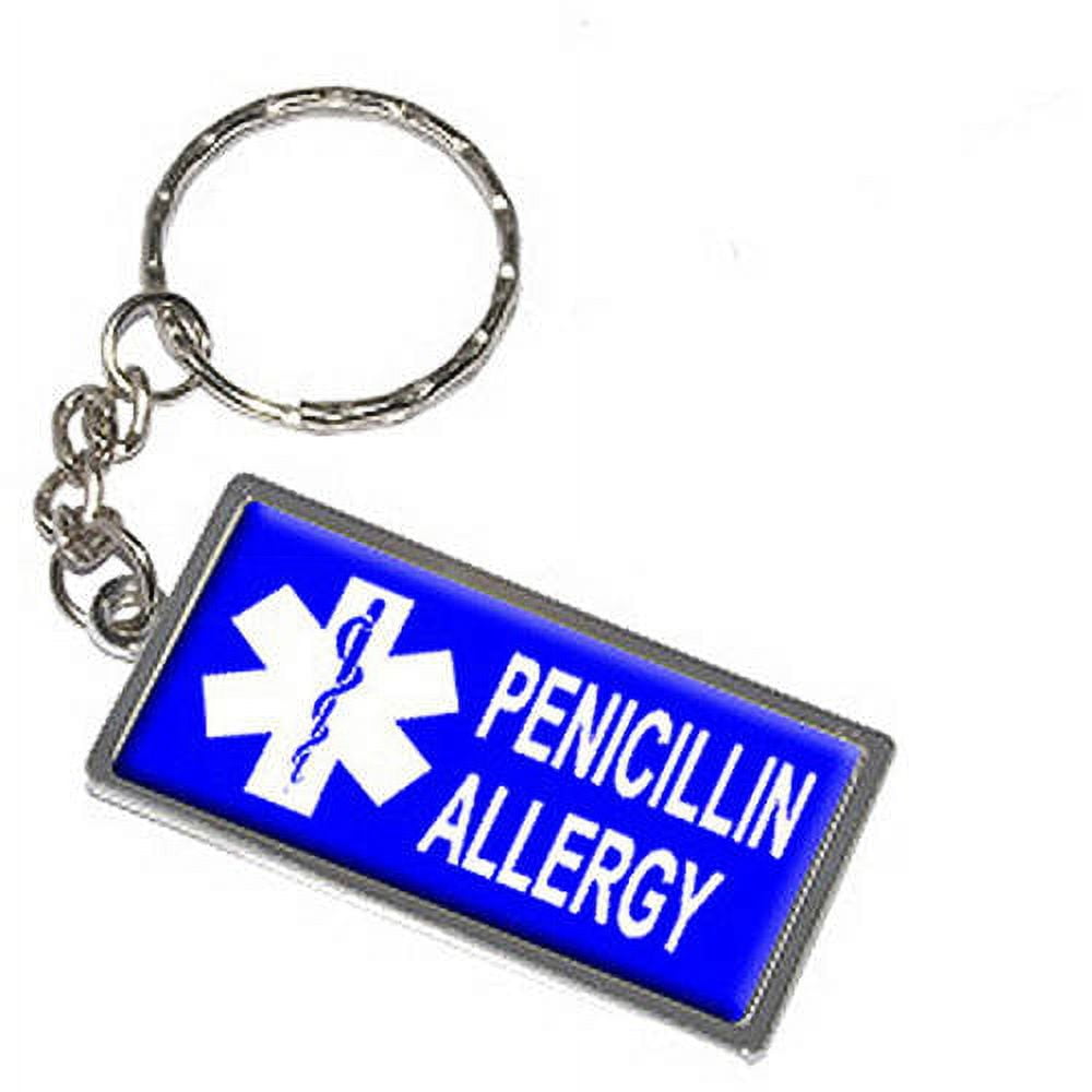 Penicillin Allergy Keychain Key Chain Ring - Walmart.com