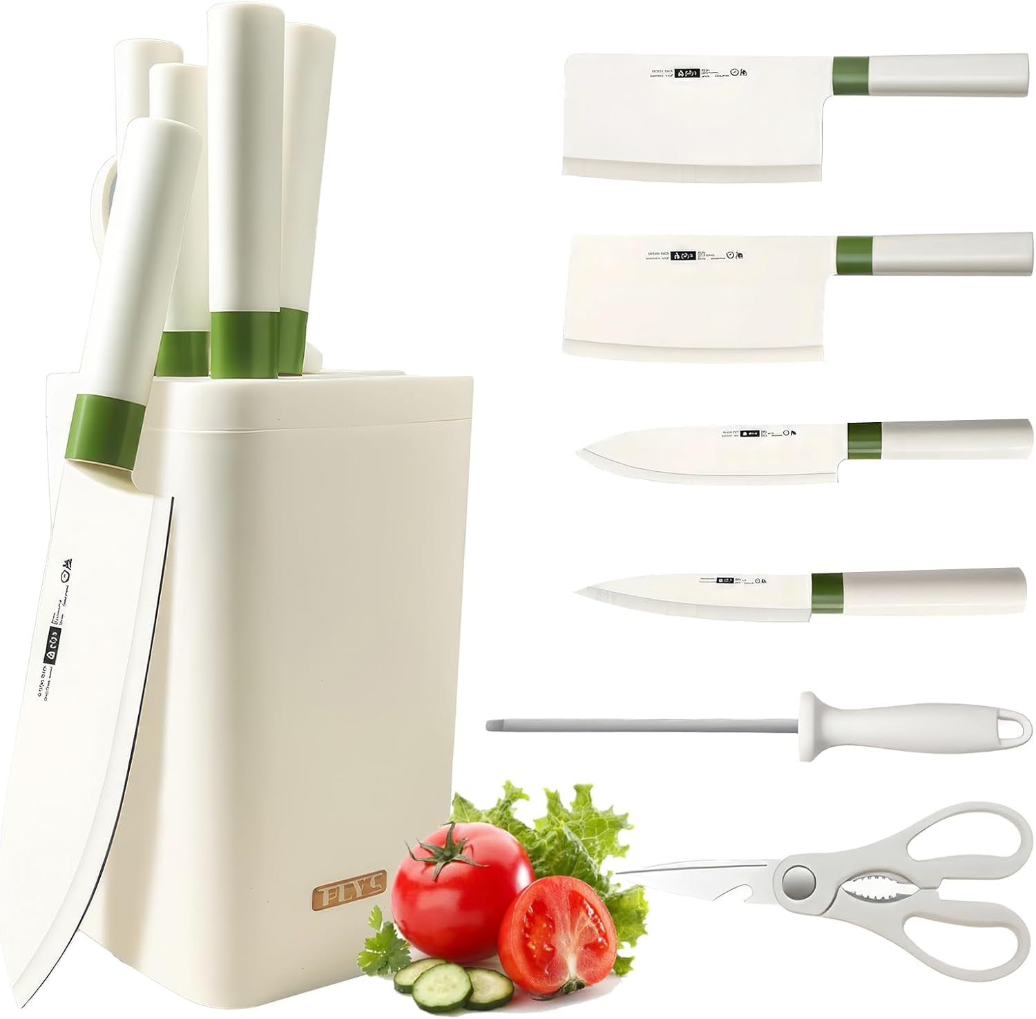 Peniguingy Kitchen Knife Set, 7-Pieces Sharp Non-Stick Coated Elegant ...