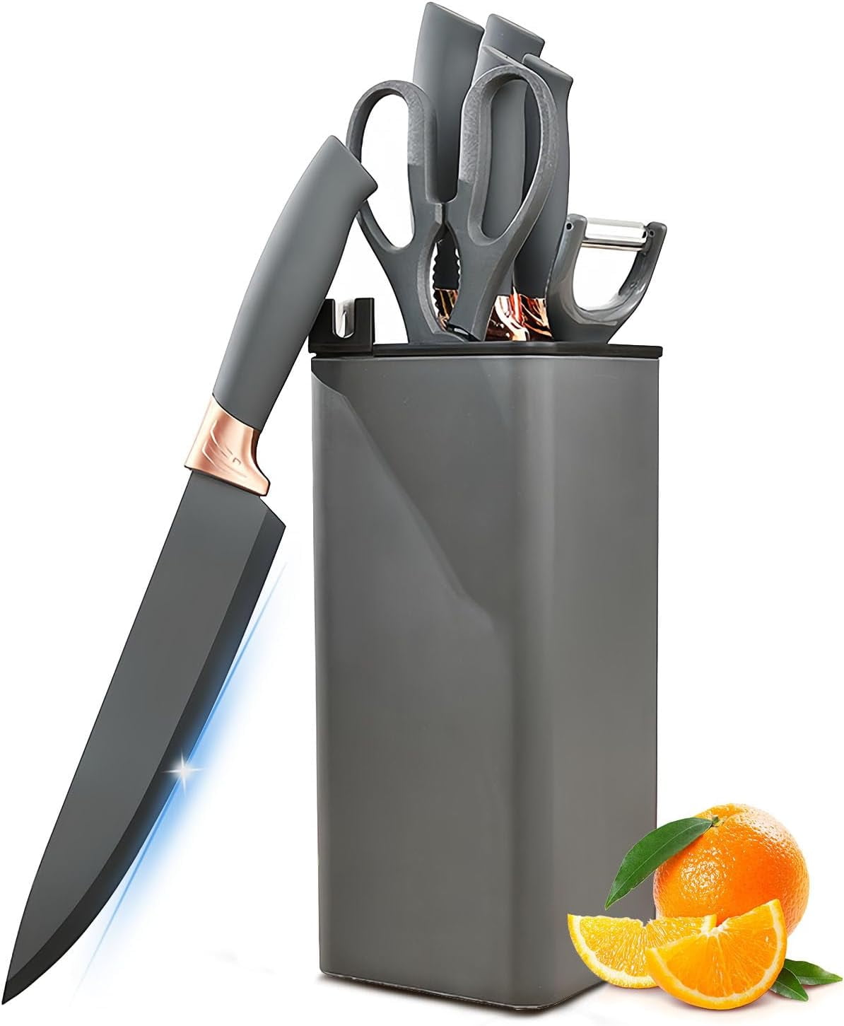 Peniguingy Kitchen Knife Set,8 Pieces Knife Sets for Kitchen with Block ...