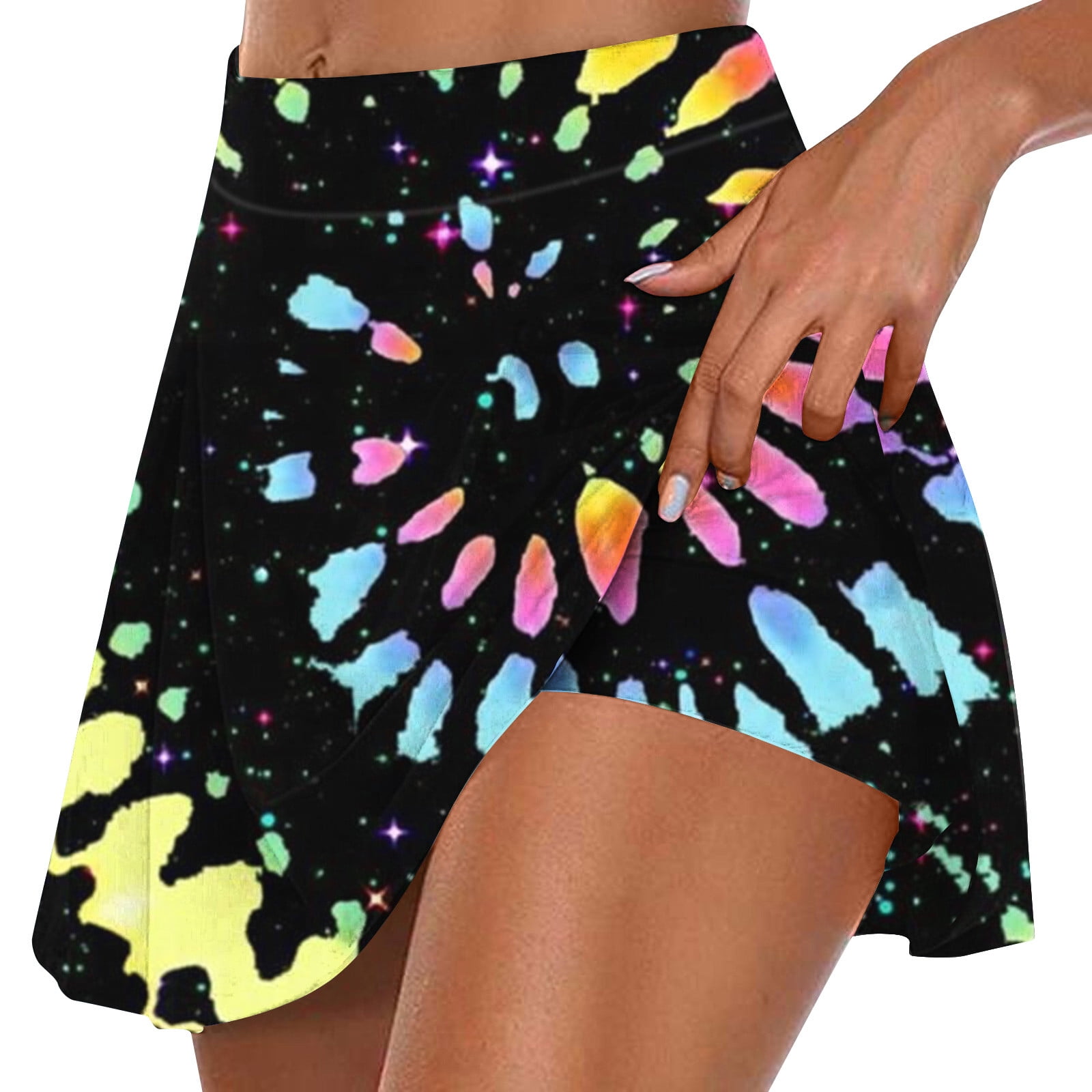 Penkiiy 2 in 1 Flowy Running Shorts for Women High Waisted Tie-Dye ...