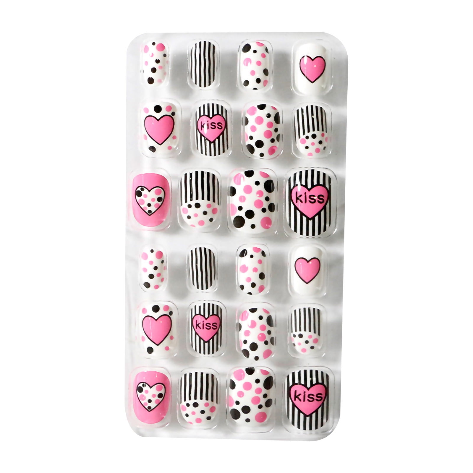 Penkiiy 24 Pieces Press on Nails Children Fake Nails Artificial Nail ...