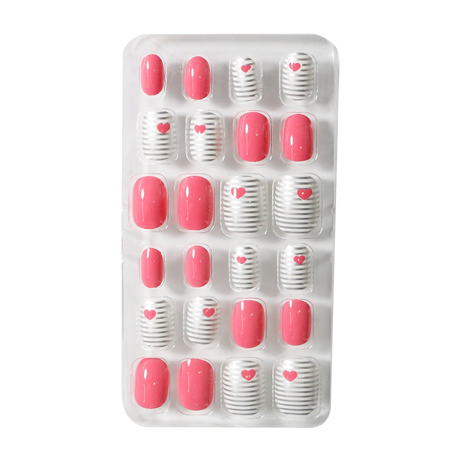 Penkiiy 24Pcs Press on Kids False Fake Nails Falsies / 24 False Nails ...