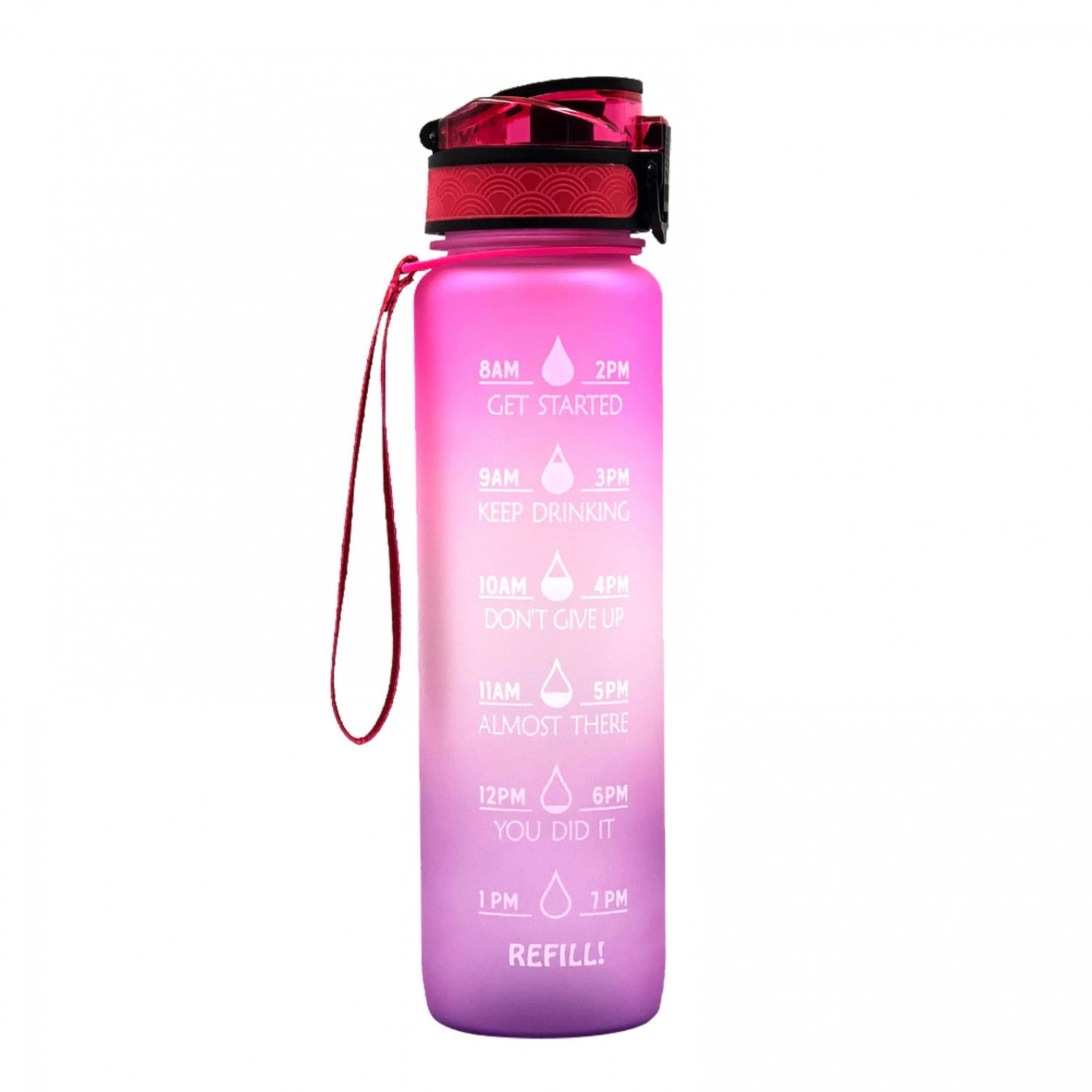 Penkiiy 34 oz Water Bottle With Times To Drink - 34 oz Water Bottle With Straw - Motivational ...