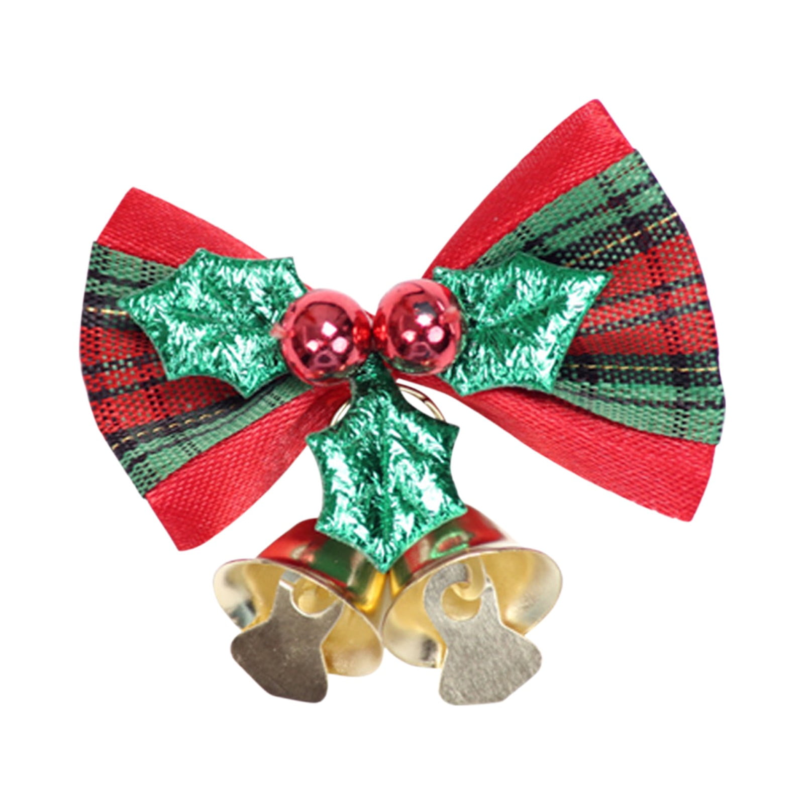 Penkiiy 4 Pieces Christmas Bow with Bells Christmas Tree Bows Mini ...