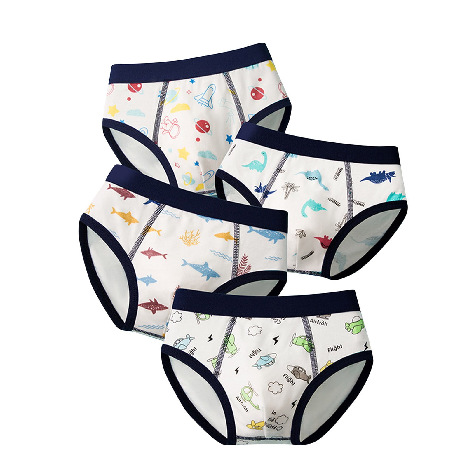 Penkiiy 4PC Kids Children Boys Underwear Space Printed Briefs Shorts Pants Cotton Underwear ...