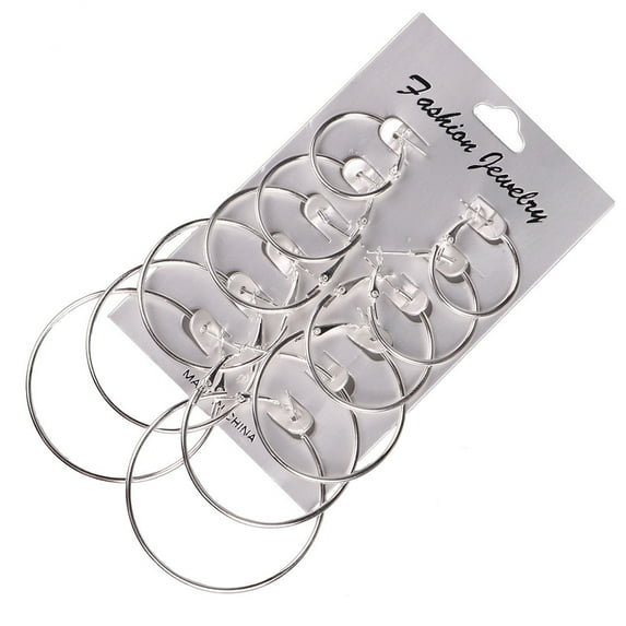 Penkiiy 6 Pairs Clip On Hoop Earrings for Women Fake Hoop Earrings ...