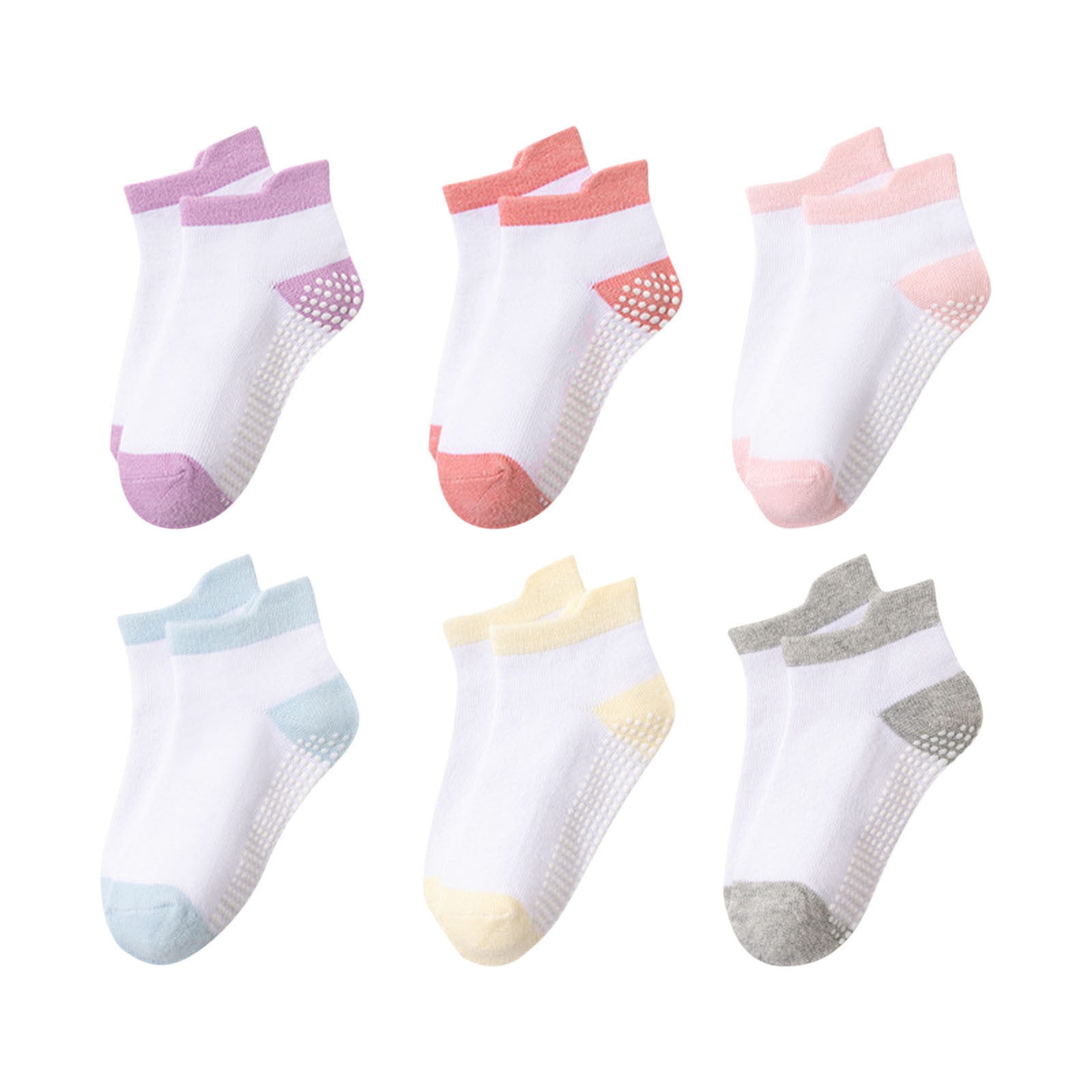 Penkiiy Baby Socks Non Slip Grip - Combed Cotton Seamless Toe Crew ...