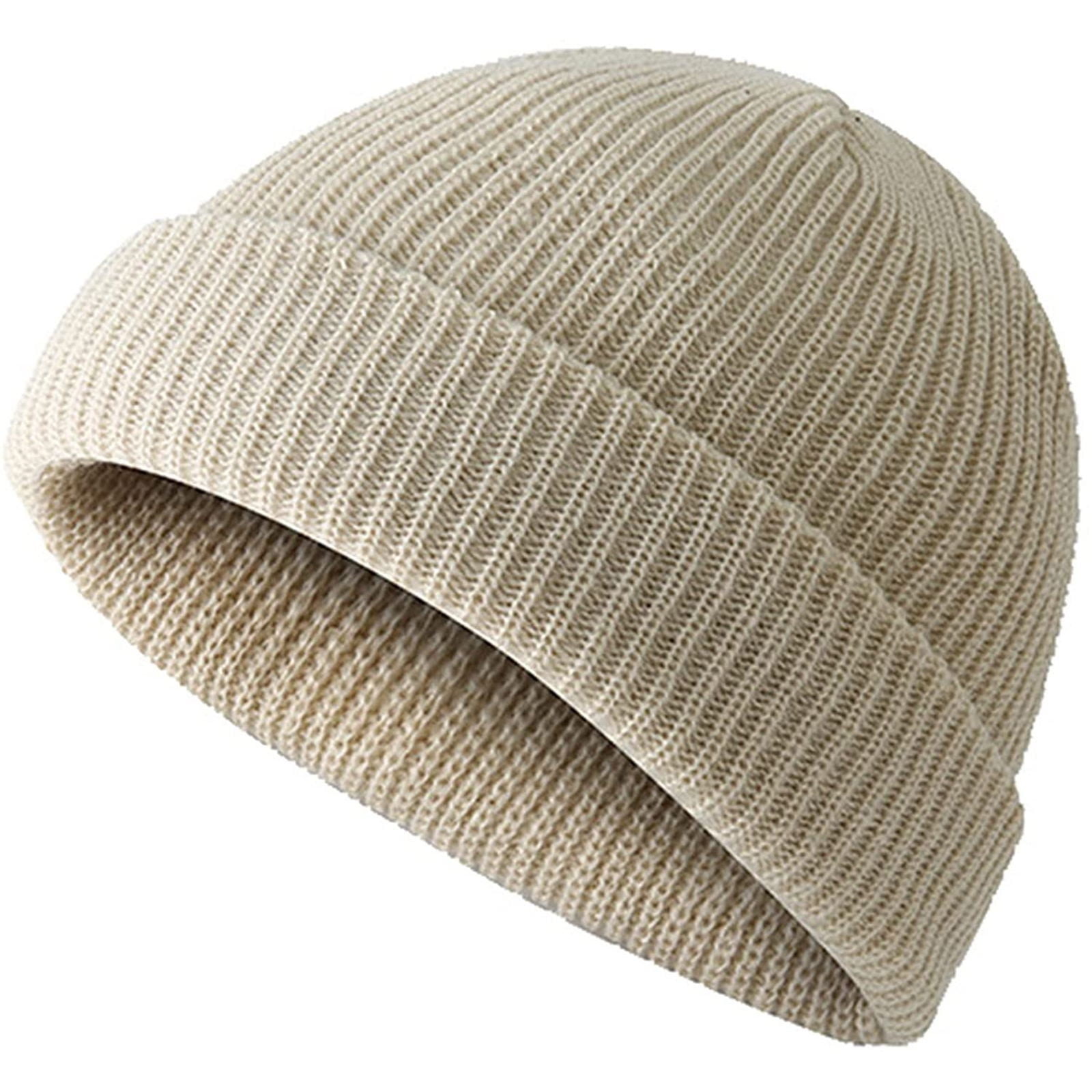 Penkiiy Beanie Hats Knit Cuff Beanie Roll-Up Edge Skull Cap Fisherman ...