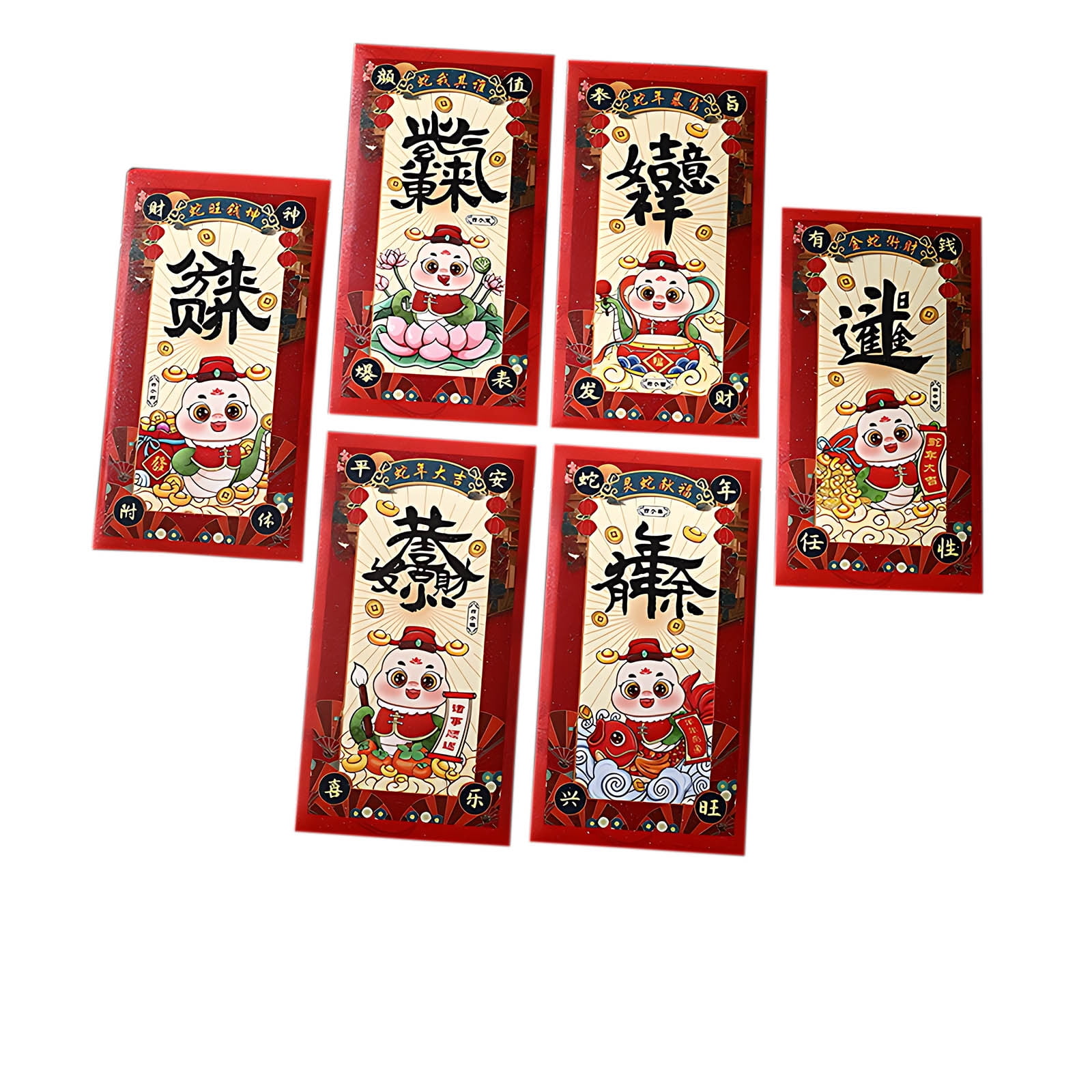Penkiiy Chinese New Year Red Envelopes Snake 2025, 6Pcs Hong Bao for ...