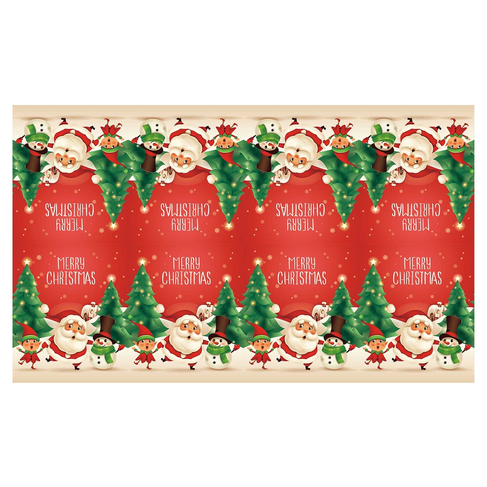Penkiiy Christmas Tablecloth Disposable Plastic Christmas Table Cloth ...