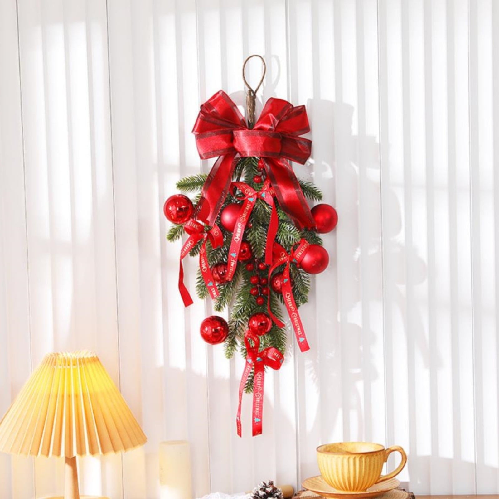 Penkiiy Christmas Teardrop Swags, Prelit Christmas Stair Swags, Xmas ...