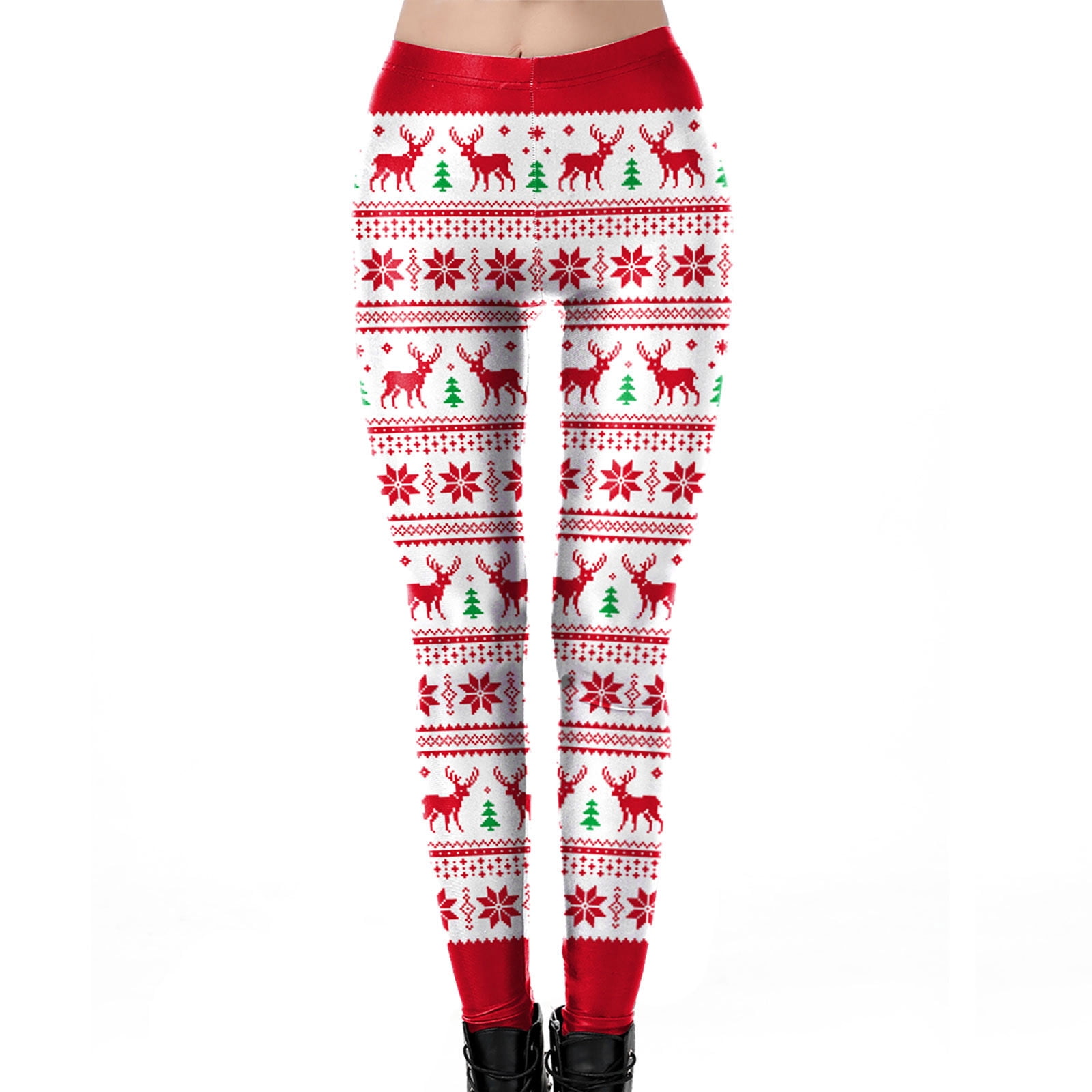 Penkiiy Christmas Thigh High Stockings Women Girls Christmas Leggings ...
