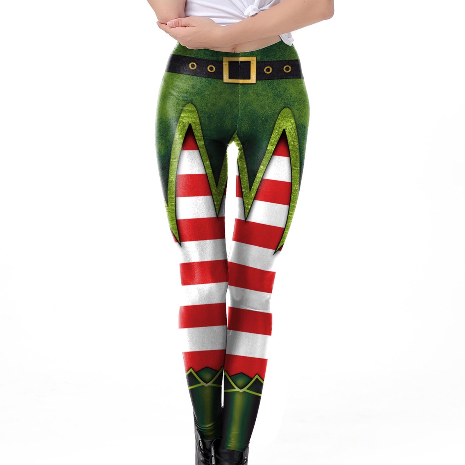 Penkiiy Christmas Thigh High Stockings Women Girls Sexy Christmas ...