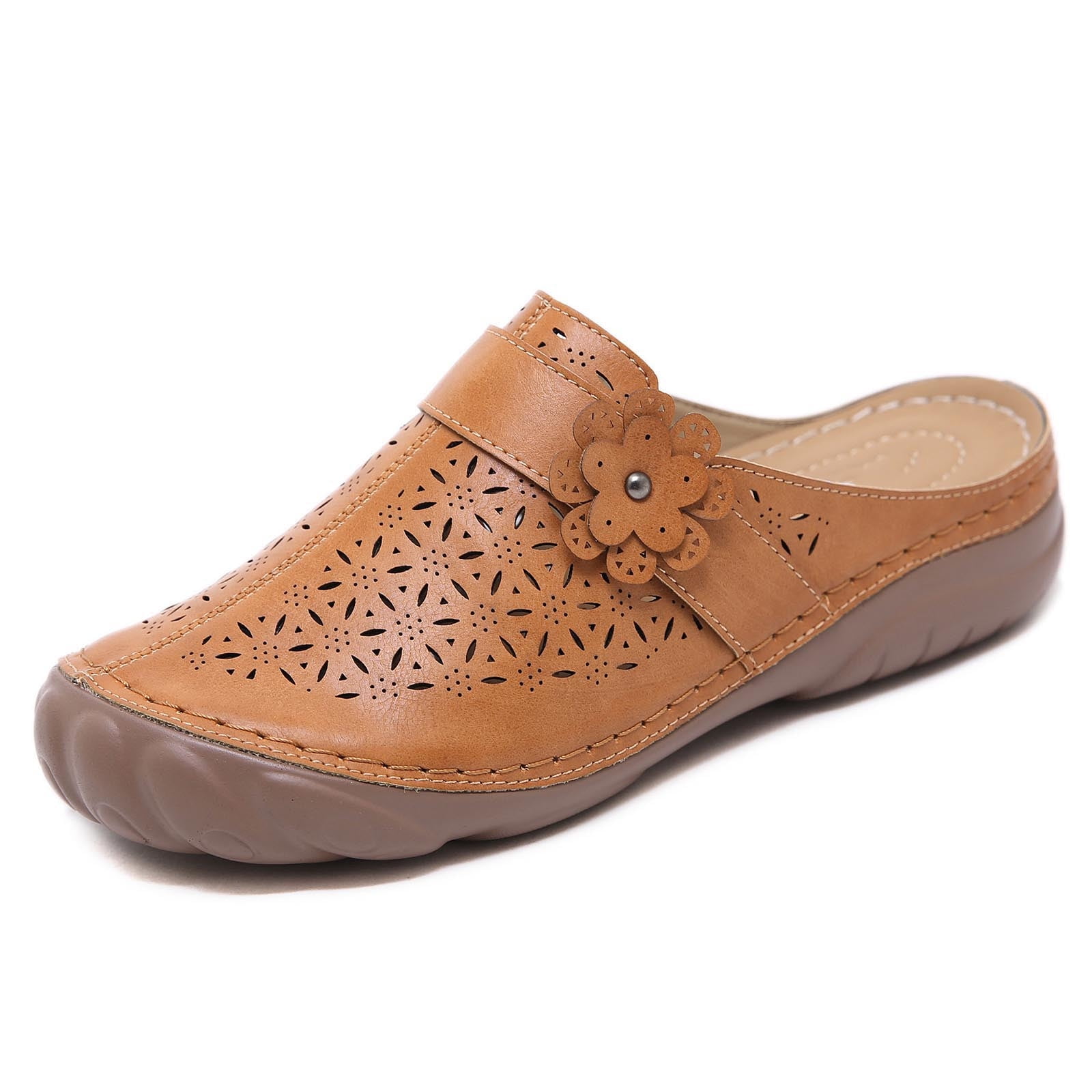 Penkiiy Clogs for Womens Summer Beach Sandals Ladies Mule Clogs Hollow ...