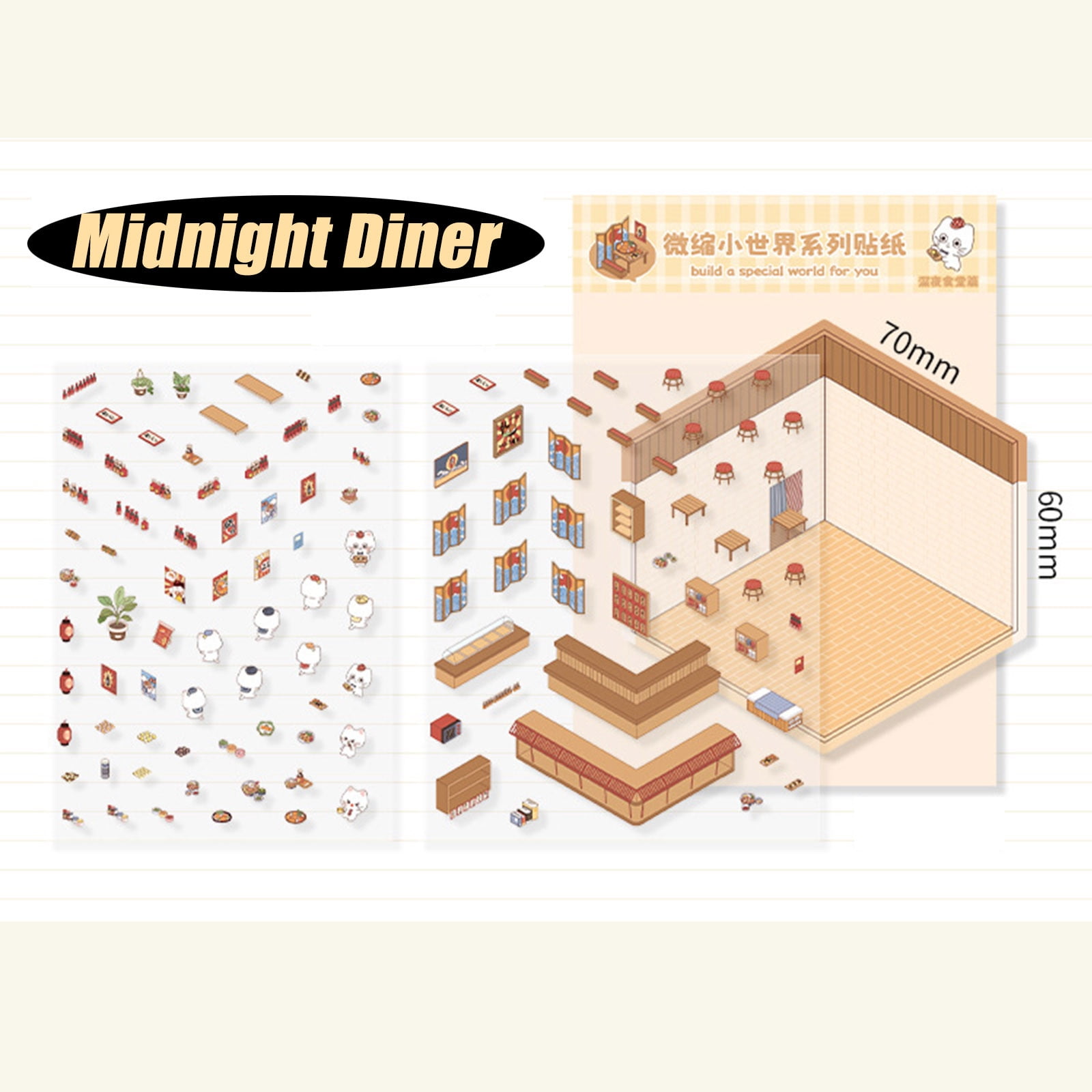 Penkiiy DIY 3D House Stickers, DIY 3D Sticker Scene, 3D Miniature Scene ...