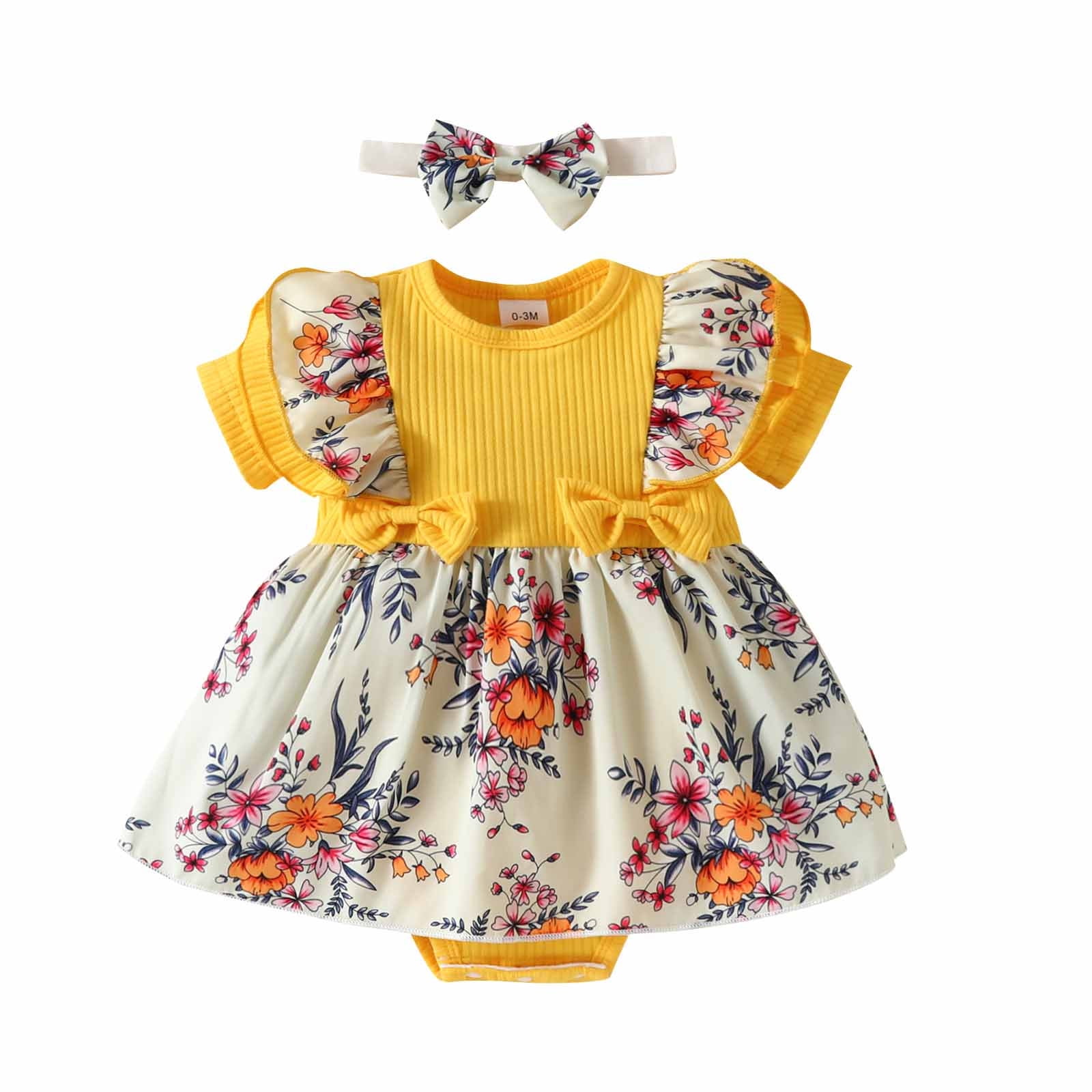 Penkiiy Dress Set for Toddler Girls 0-18M Toddler Baby Girl Short ...