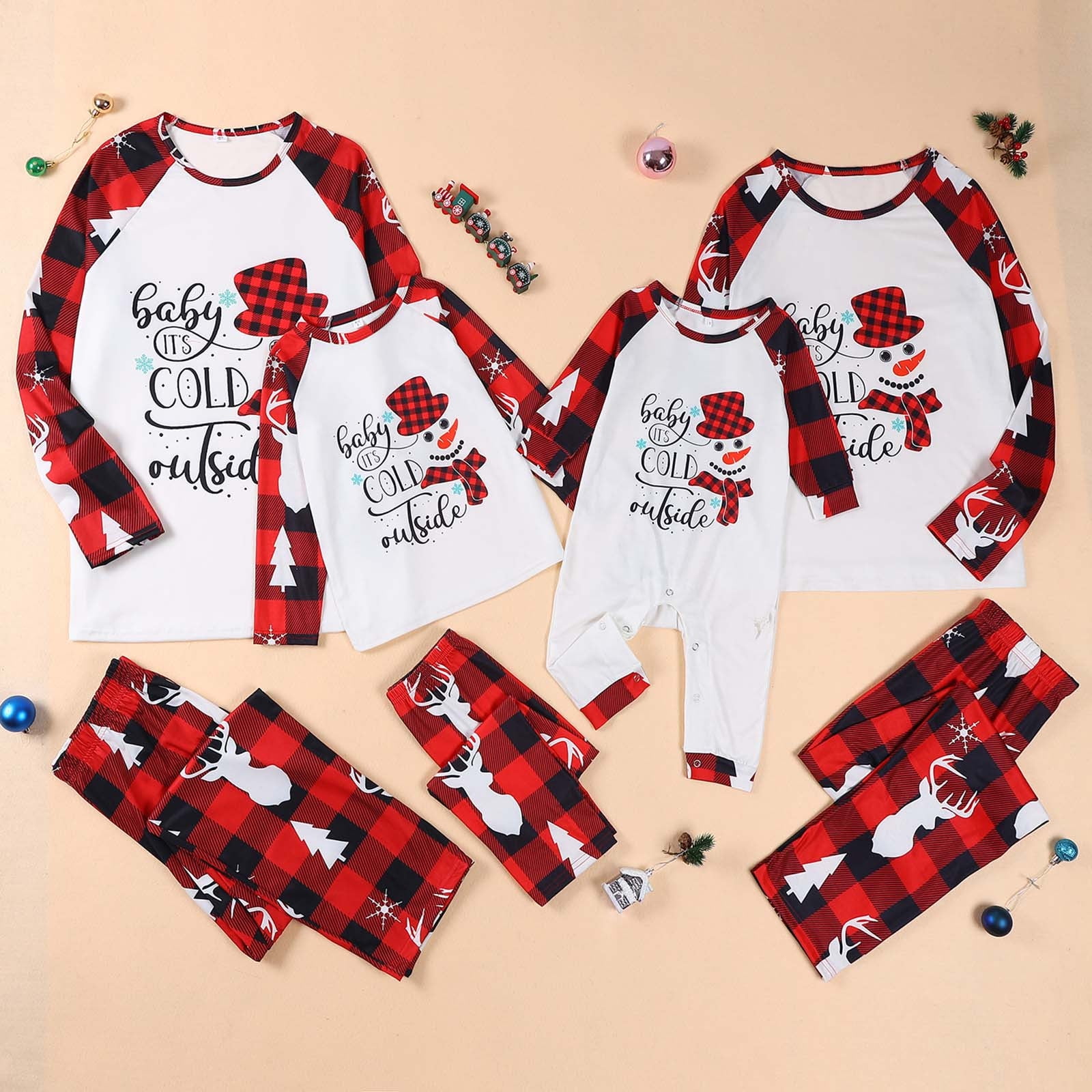 Penkiiy Family Christmas Pjs Matching Sets Parent-child Attire ...