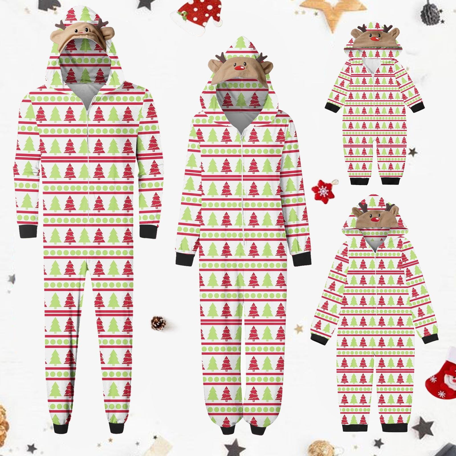 Penkiiy Family Christmas Pjs Matching Sets Parent-child Warm Christmas ...