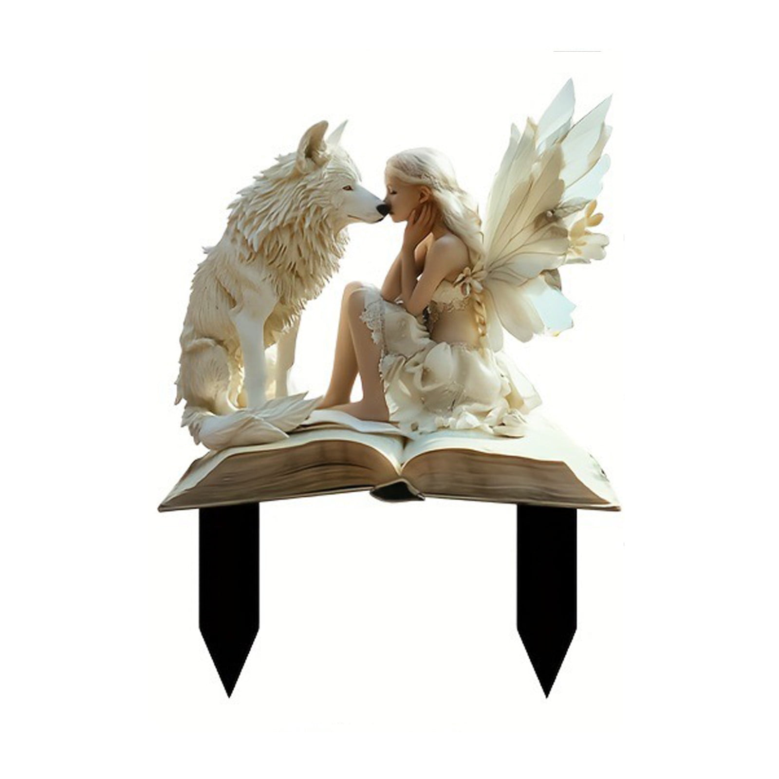 Penkiiy Garden Fairy Statue Outdoor Decor-Solar Flower Fairy Figurines ...