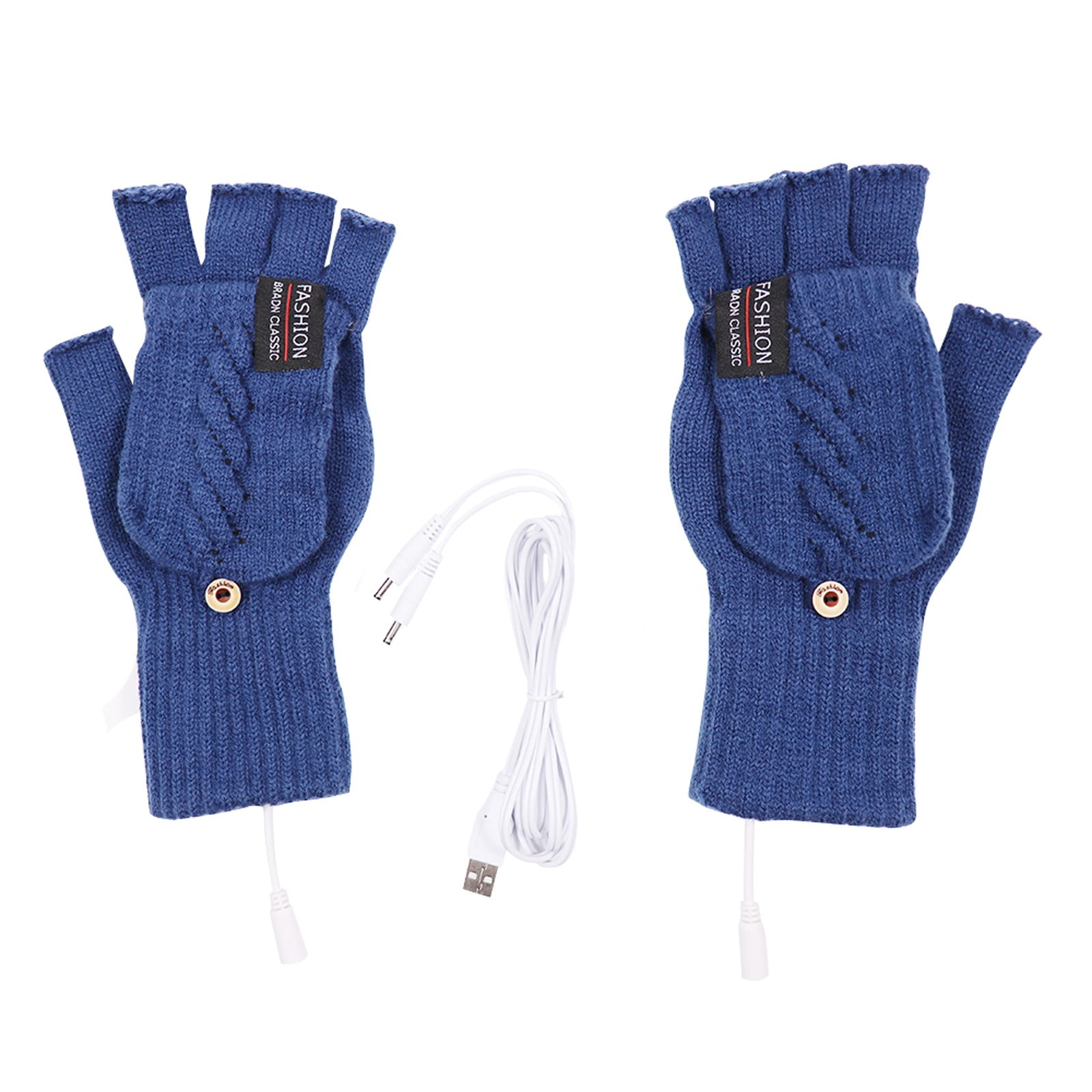 Penkiiy Heated Mittens for Women Winter Knitted Convertible Fingerless ...