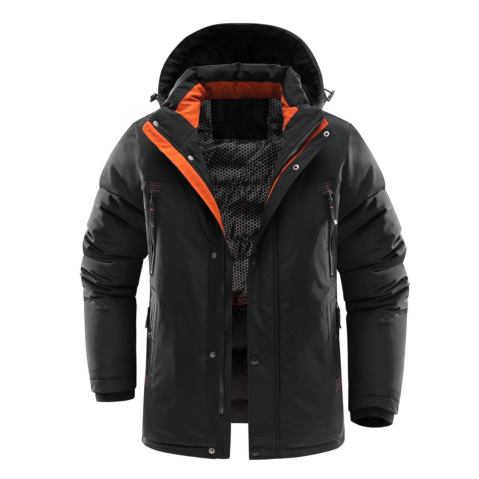 Penkiiy Men's Hooded Winter Coat Warm Puffer Jacket Thicken Cotton Coat ...
