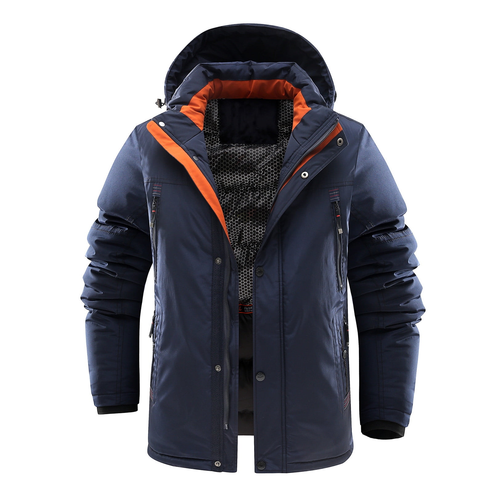 Penkiiy Men's Hooded Winter Coat Warm Puffer Jacket Thicken Cotton Coat ...