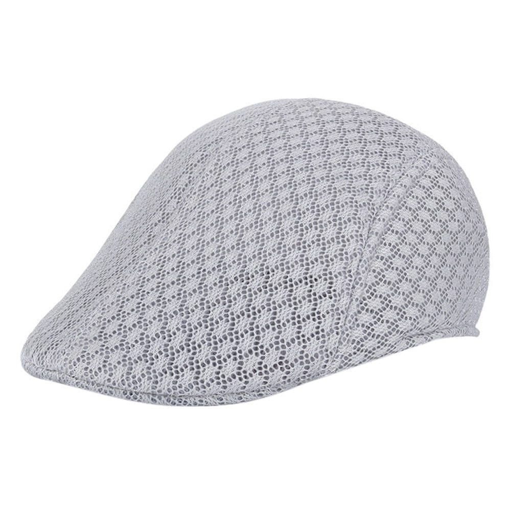 Penkiiy Men's Mesh Flat Cap Breathable Summer Newsboy Hat Beret Newsboy ...