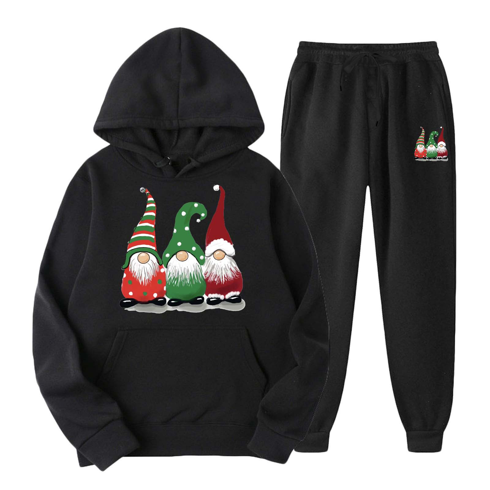 Penkiiy Mens Christmas Printed Tracksuit Set Sports Gym Training Suits ...