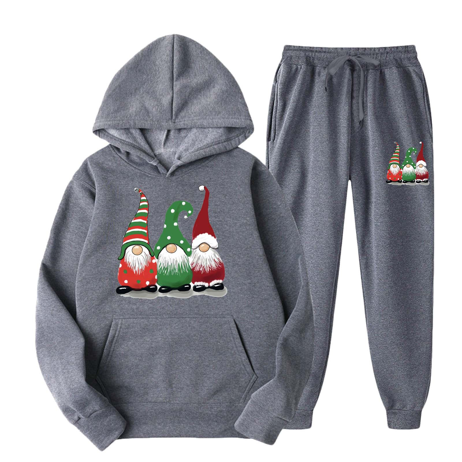 Penkiiy Mens Christmas Printed Tracksuit Set Sports Gym Training Suits ...
