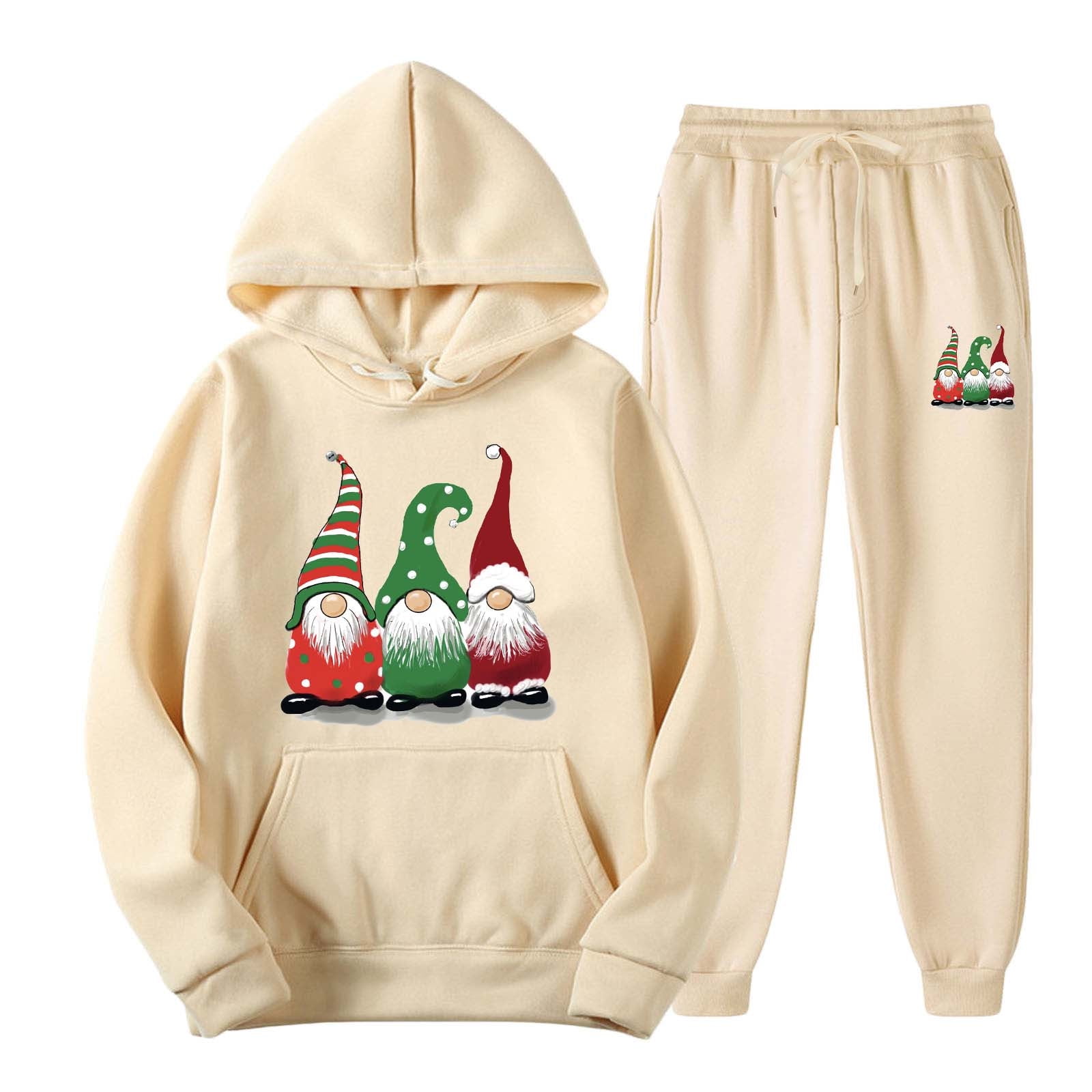 Penkiiy Mens Christmas Printed Tracksuit Set Sports Gym Training Suits ...