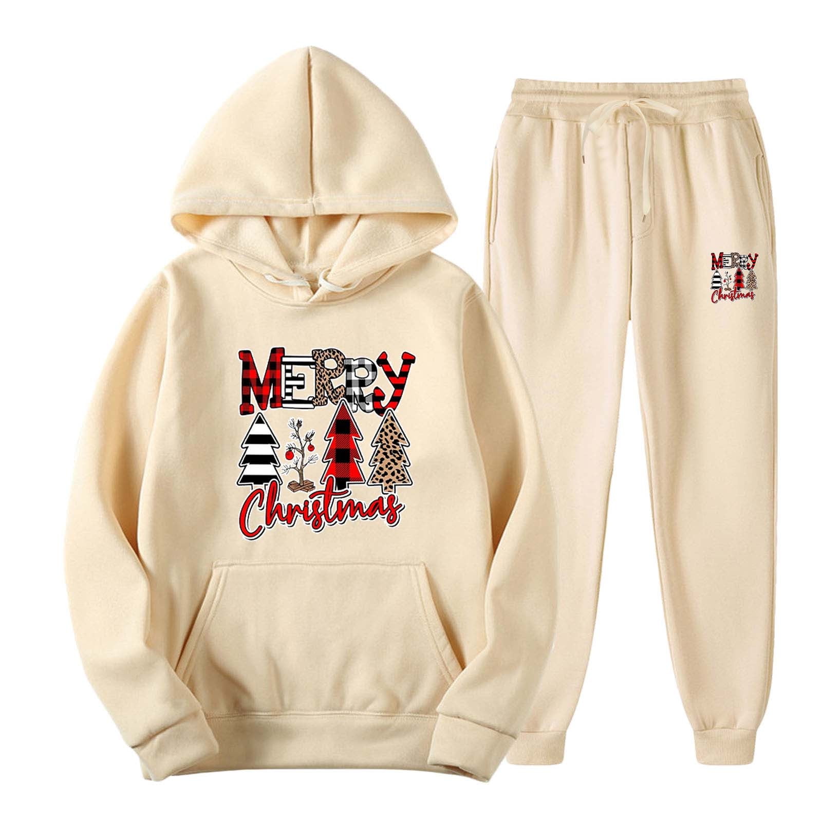 Penkiiy Mens Christmas Printed Tracksuit Set Sports Gym Training Suits ...