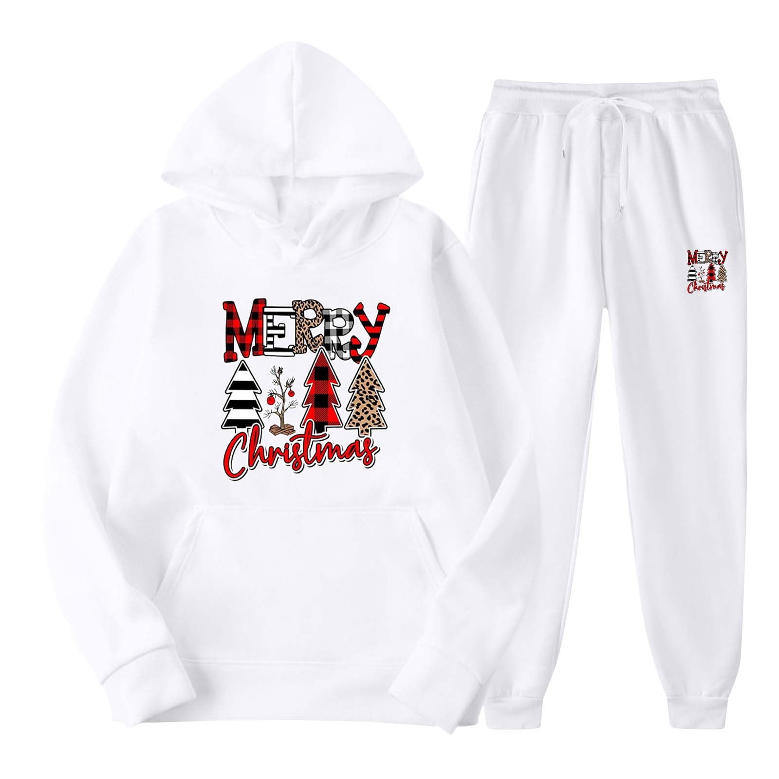Penkiiy Mens Christmas Printed Tracksuit Set Sports Gym Training Suits ...