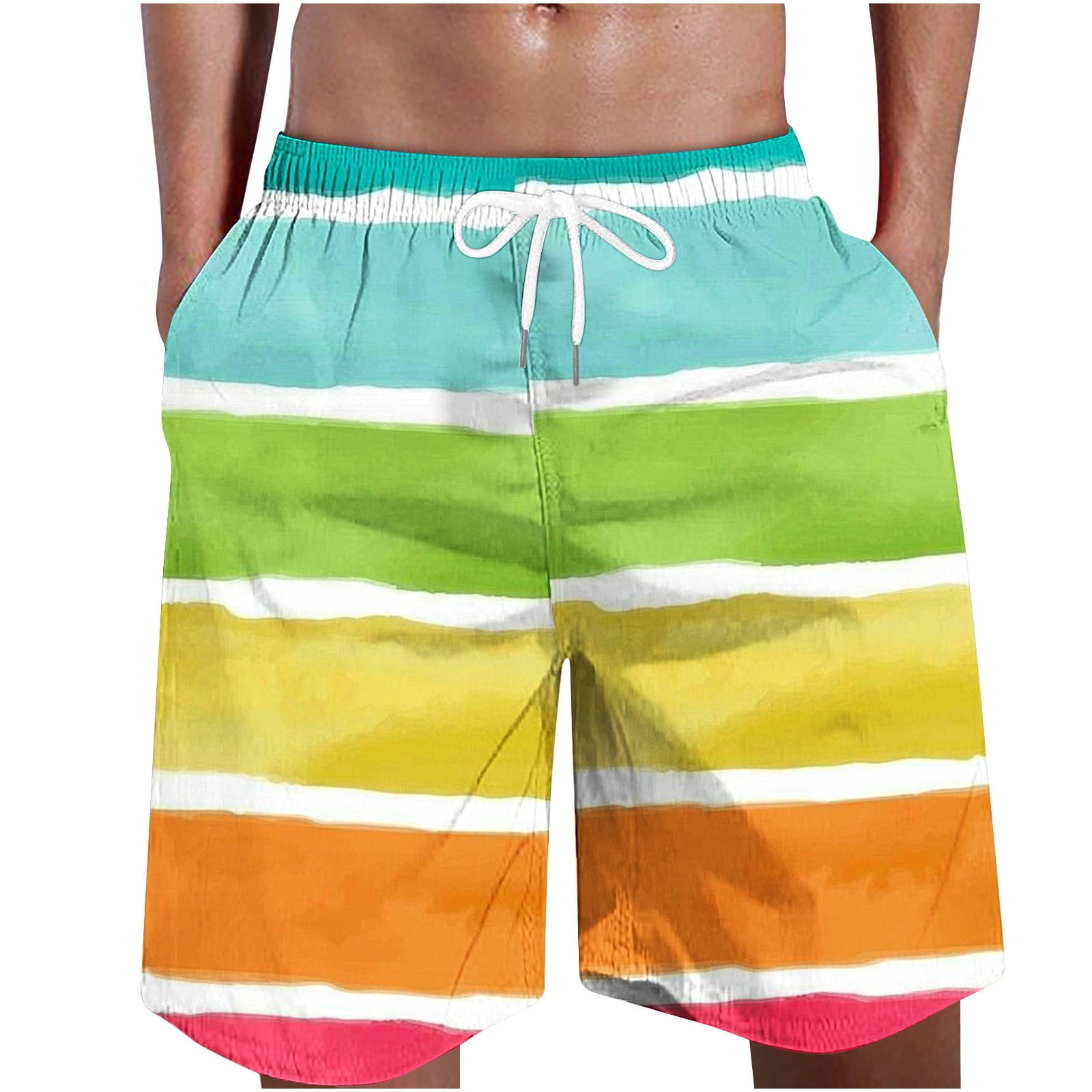 Penkiiy Mens Rainbow Swim Trunks Swim Shorts with Mesh Lining Funny ...