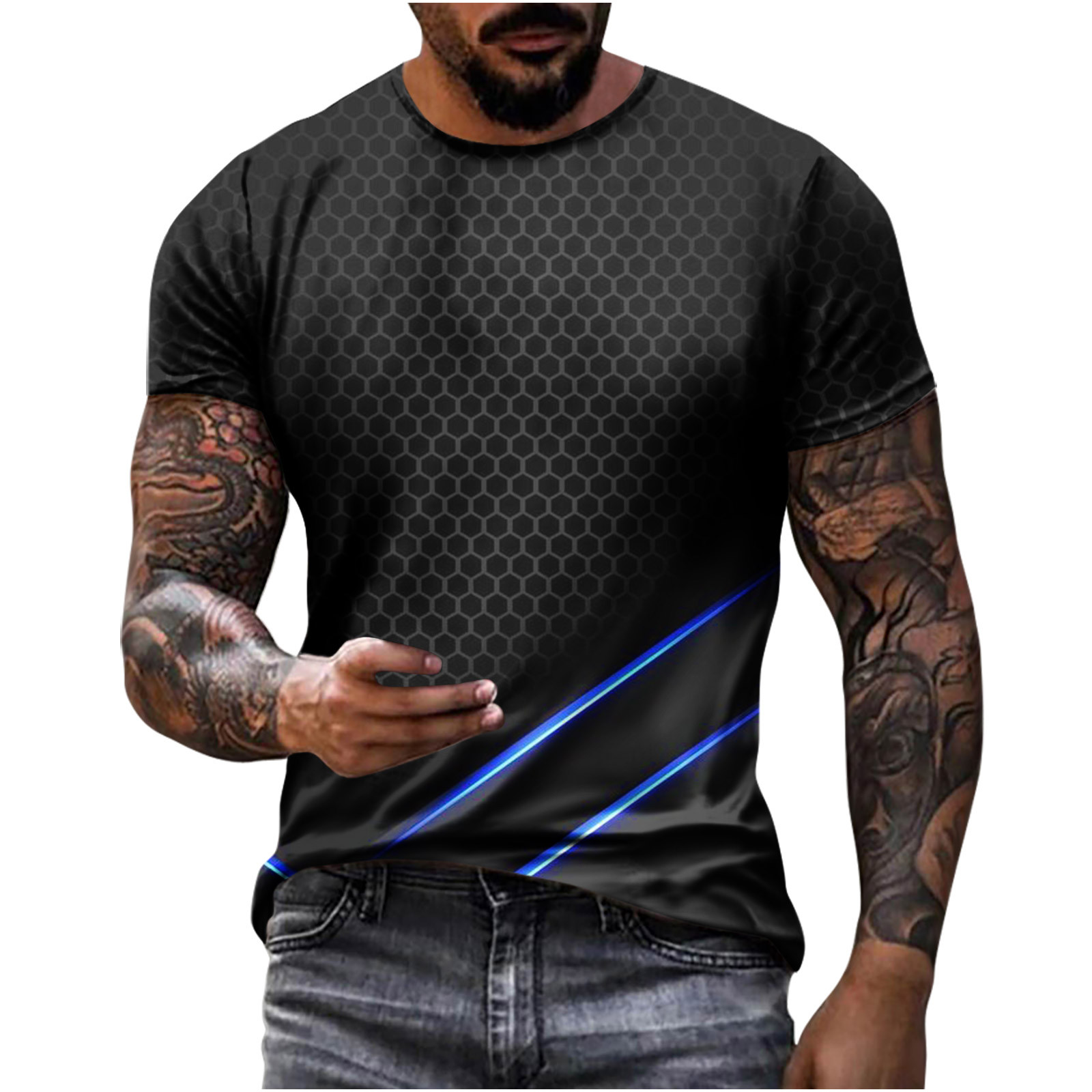 Penkiiy Mens Shirts Graphic Casual Stylish Summer Tee Shirt 3D Print ...