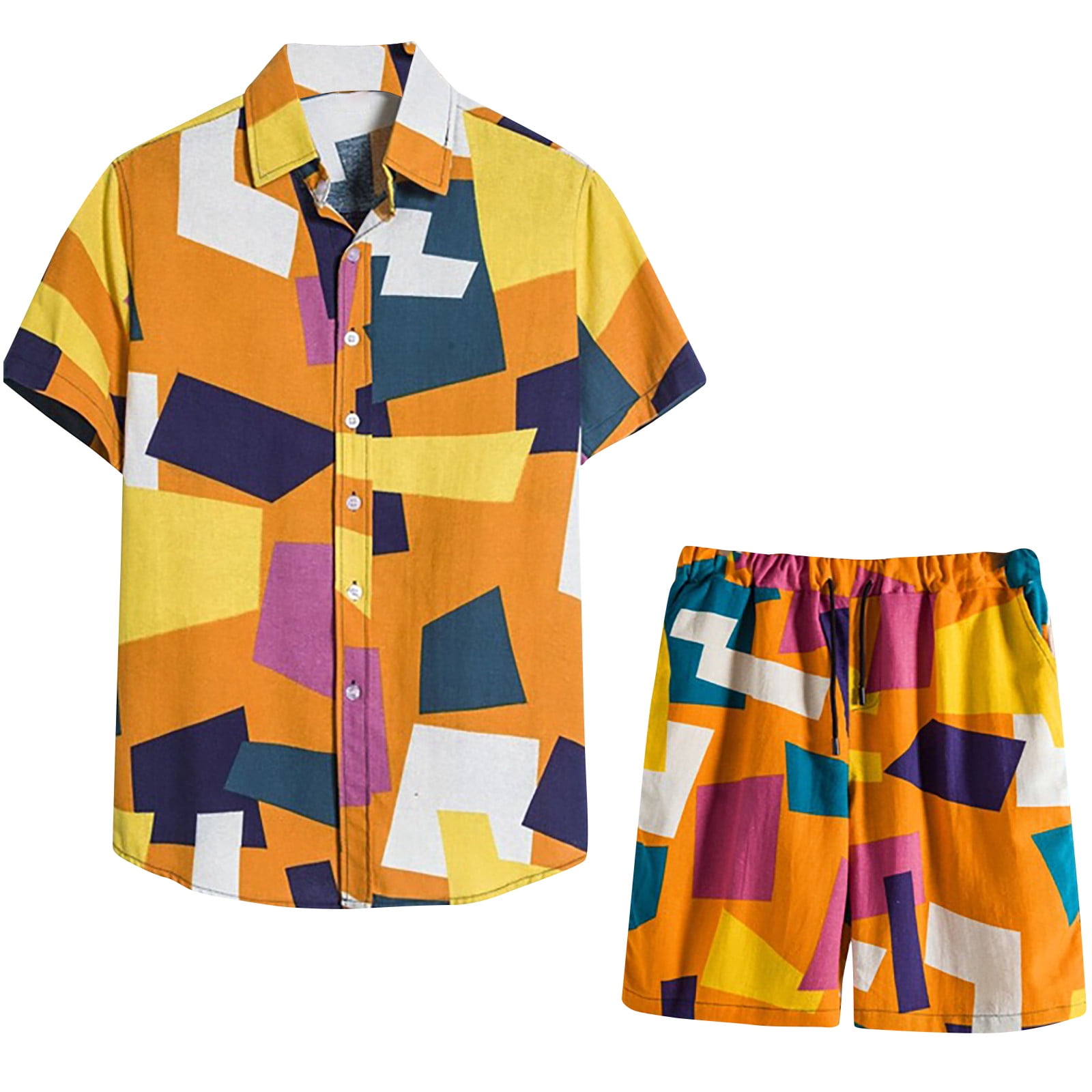 Penkiiy Mens Short Sets 2 Piece Outfits Summer Mens Casual Beach T ...