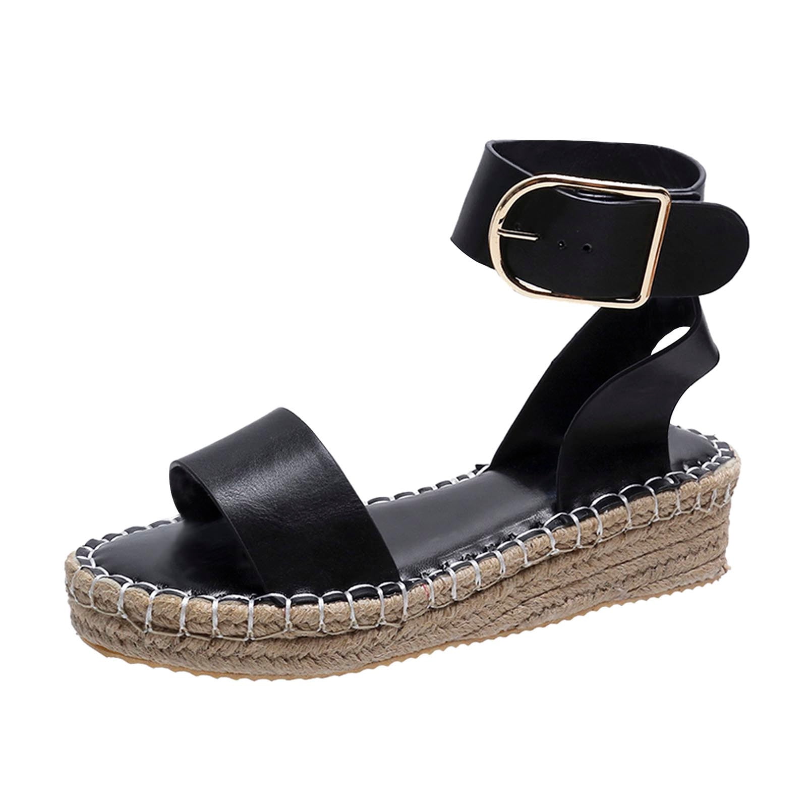 Penkiiy Platform Sandals Women Buckle Open Toe Ankle Strap Women's ...