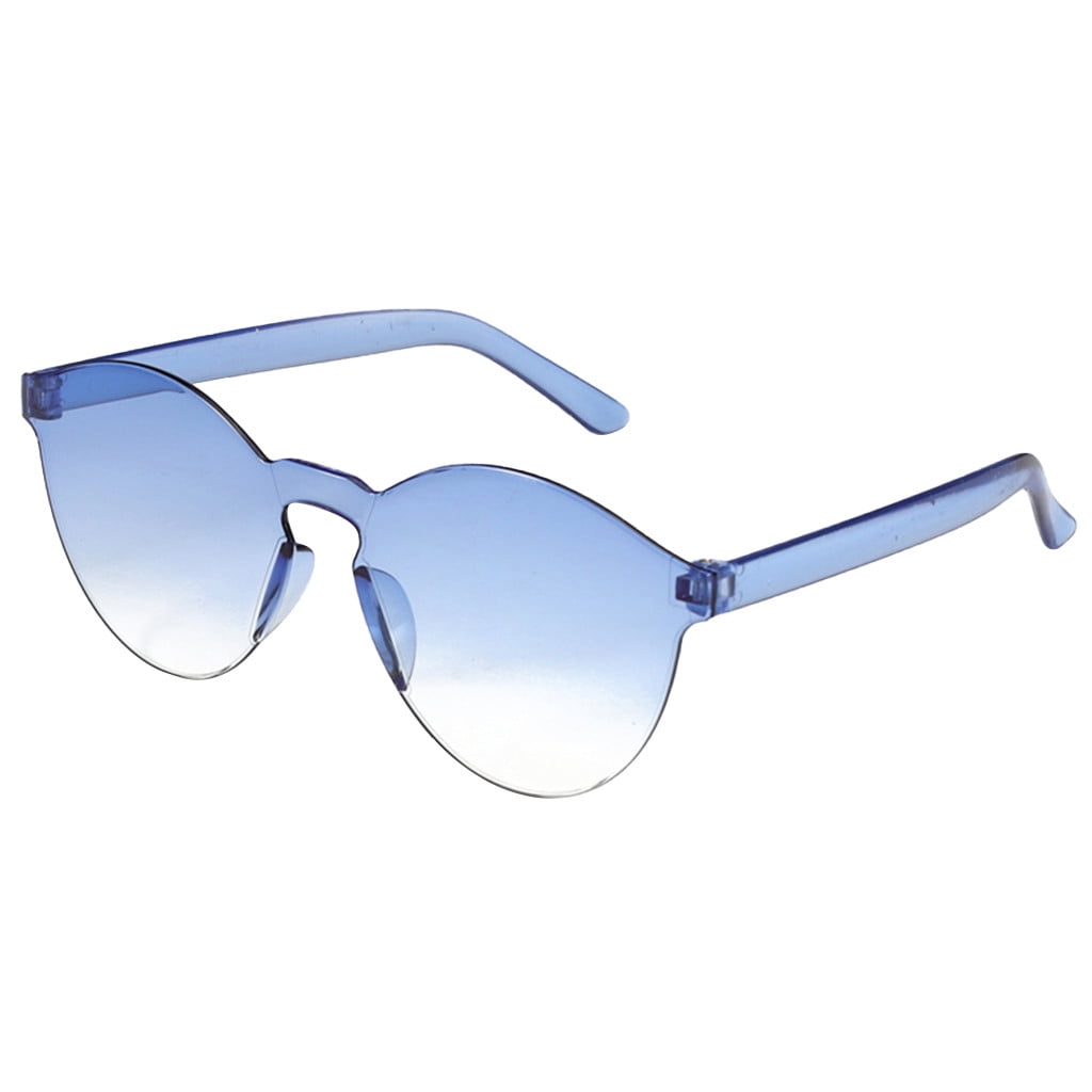 Penkiiy Rimless Sunglasses Colored Glasses Round Frameless Sunglasses ...
