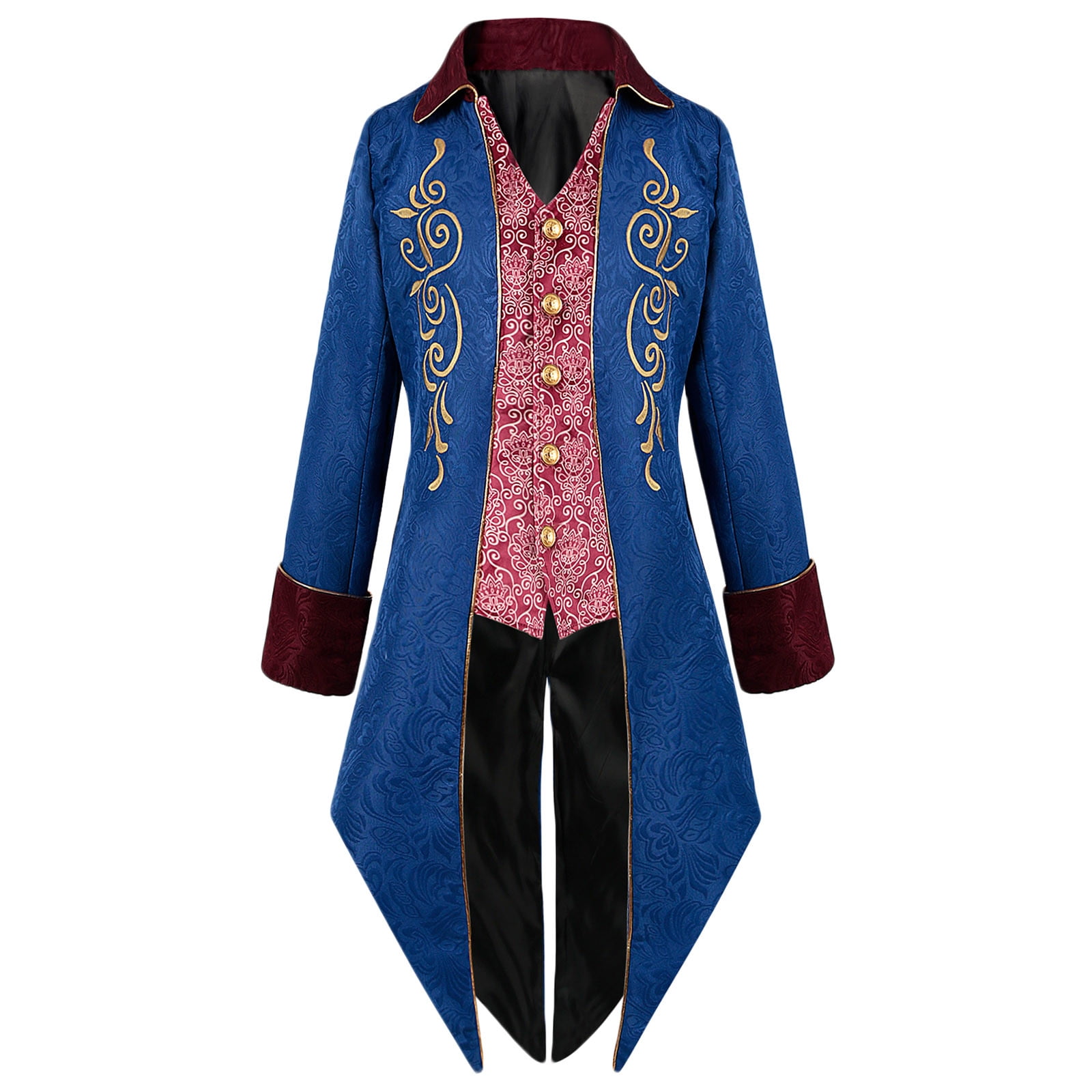 Penkiiy Swallow-tail Coat for Men Clearance Men Patchwork Turn-down ...