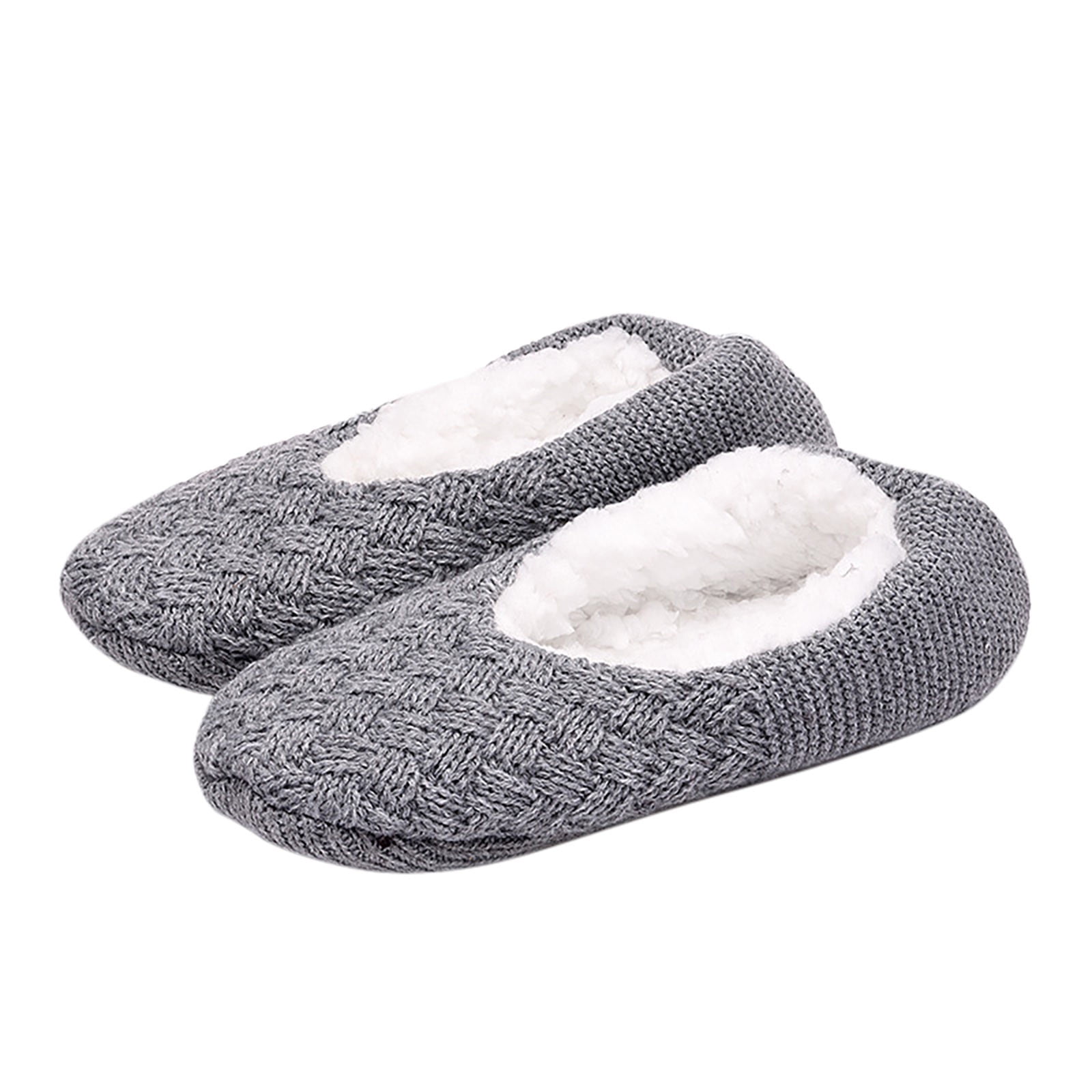 Penkiiy Thick Warm Fuzzy Slippers for Women Indoor Fluffy Sherpa Lined ...