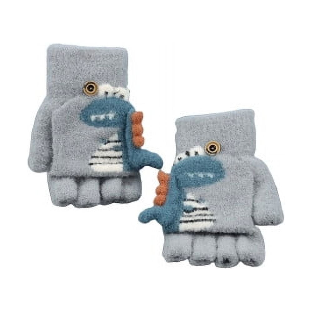 Penkiiy Toddle Mittens Children's Winter Flip Gloves Dinosaur Cute Baby ...