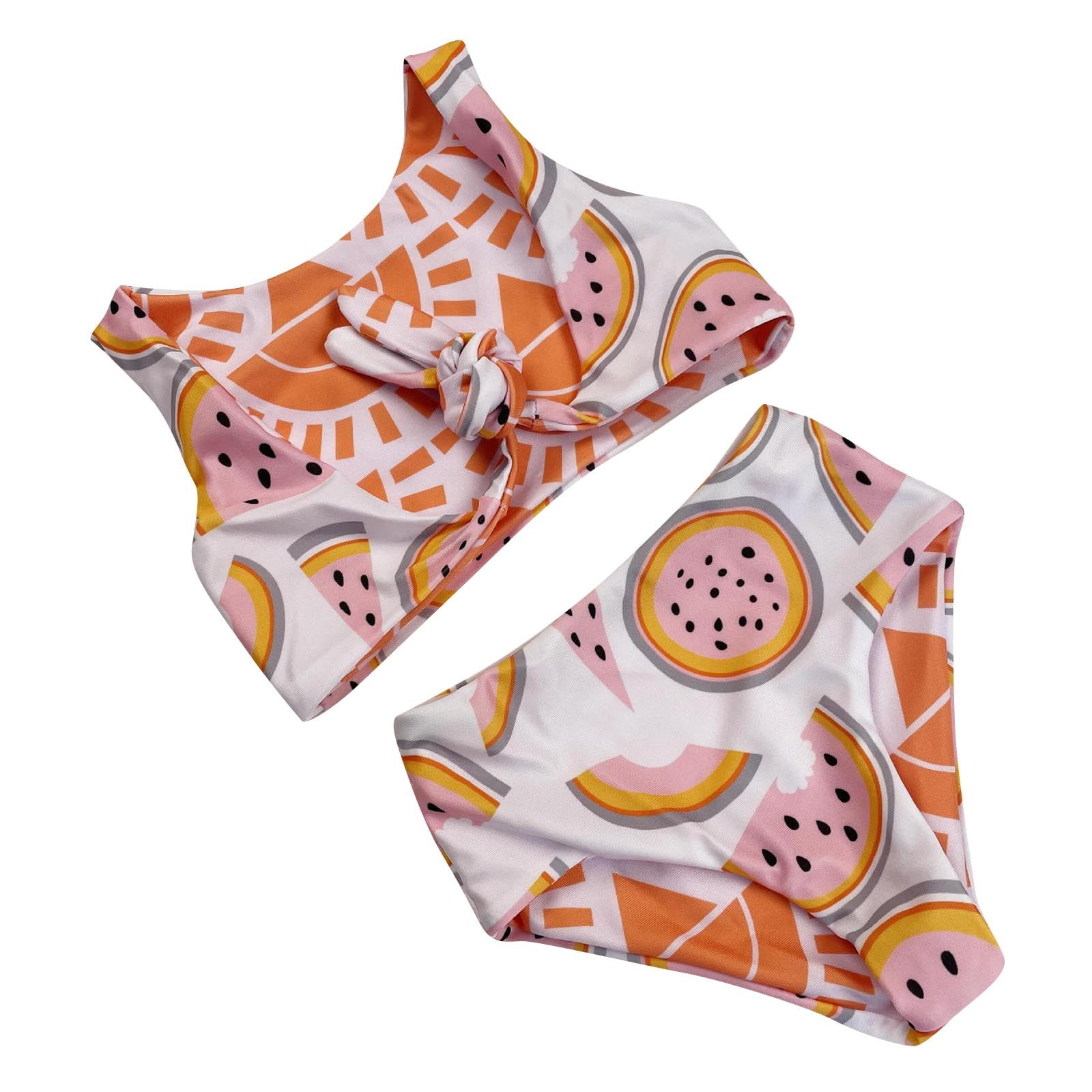 Penkiiy Toddler Baby Girl Two Piece Swimsuit Watermelon Print Knotted ...