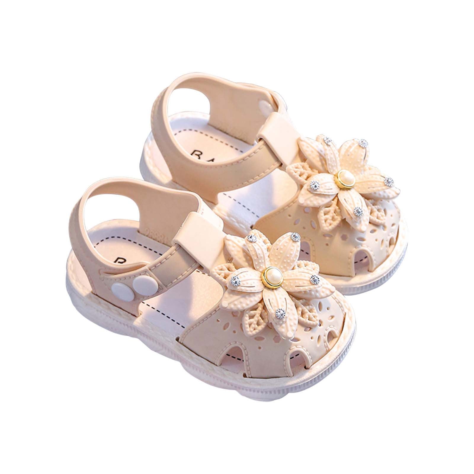 Penkiiy Toddler Baby Girls Bow Open Toe Sandals Soft Sole Princess Shoes Sandals Cool Sandals ...