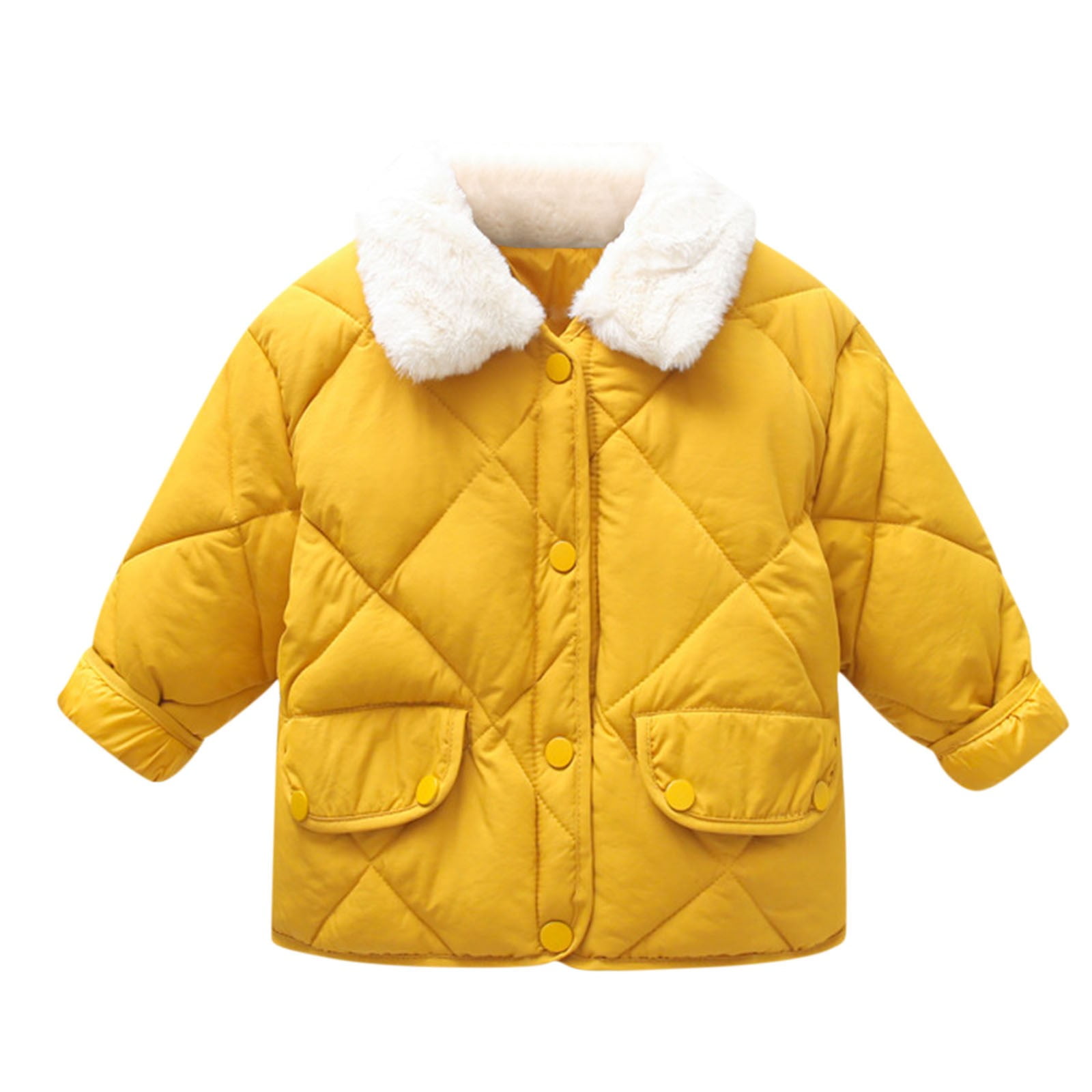 Penkiiy Toddler Boys Girls Button Lapel Winter Down Coat Soft Cotton Jacket Thick Hooded Jacket ...