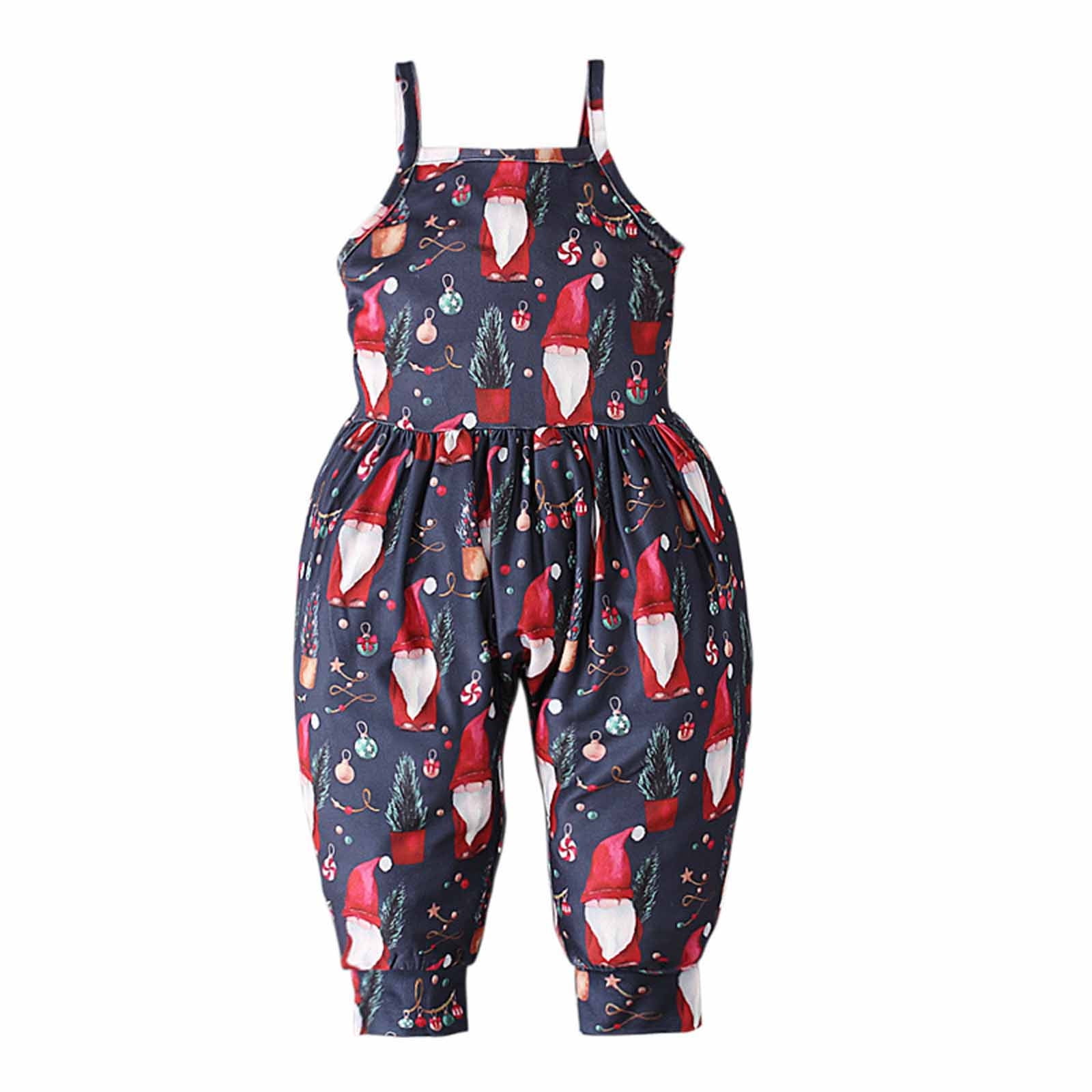 Penkiiy Toddler Girls Jumpsuit Romper Christmas Print Girls Children's ...