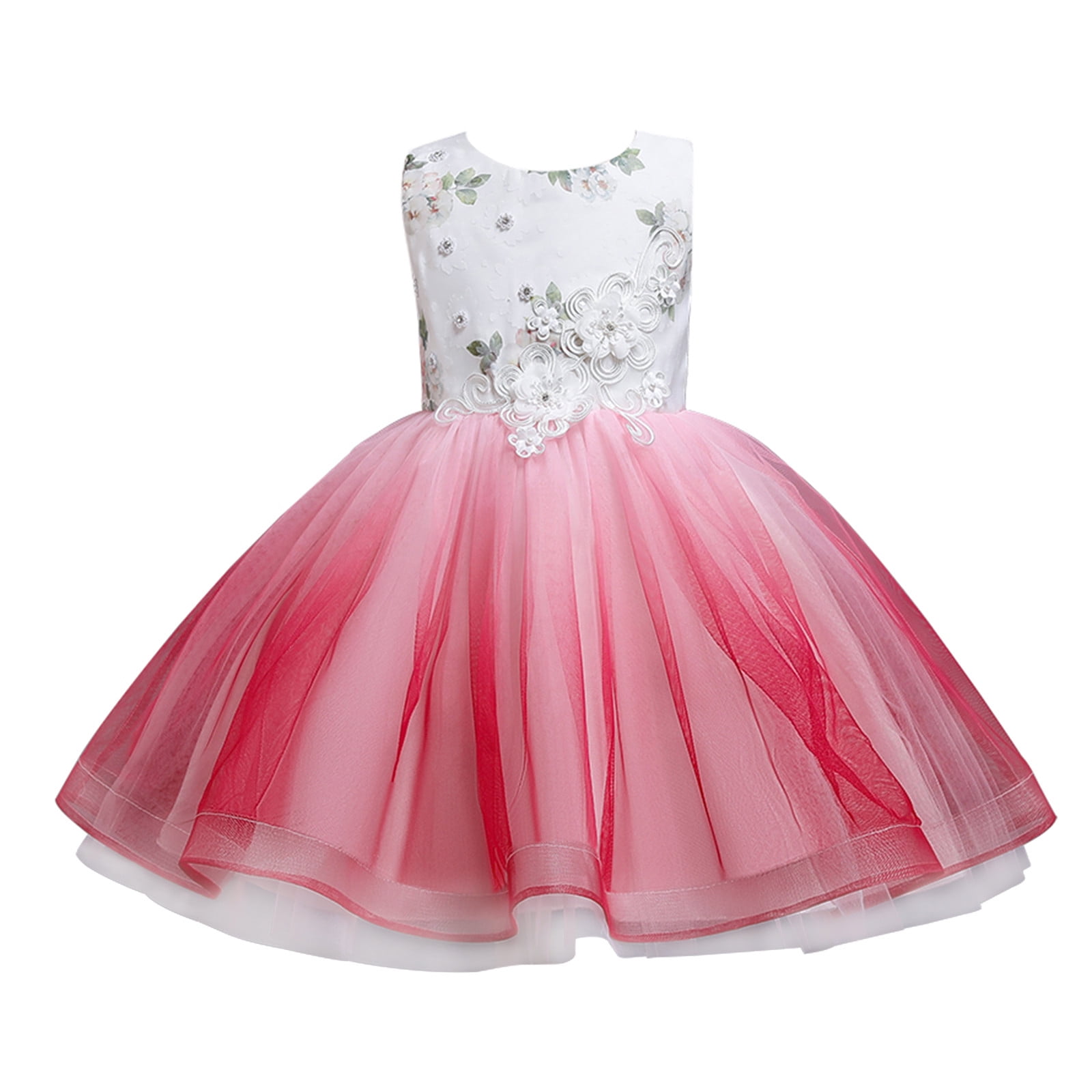 Penkiiy Toddler Kid Girl Sleeveless Lace Princess Gown Party Dress ...