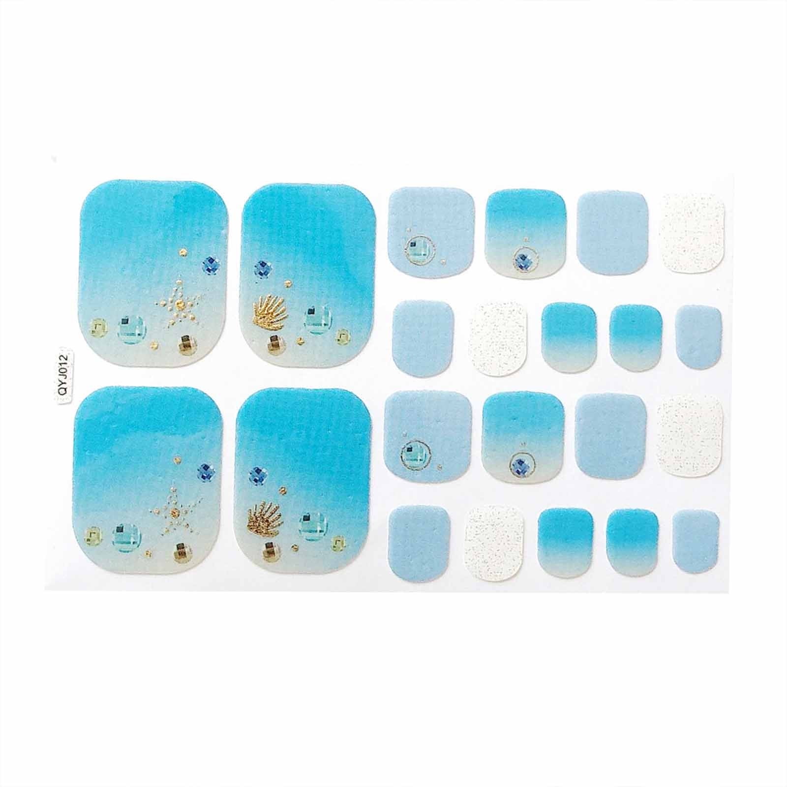 Penkiiy Toe Nail Stickers ,Diamond Charm Full Nail Wraps Glitter ...