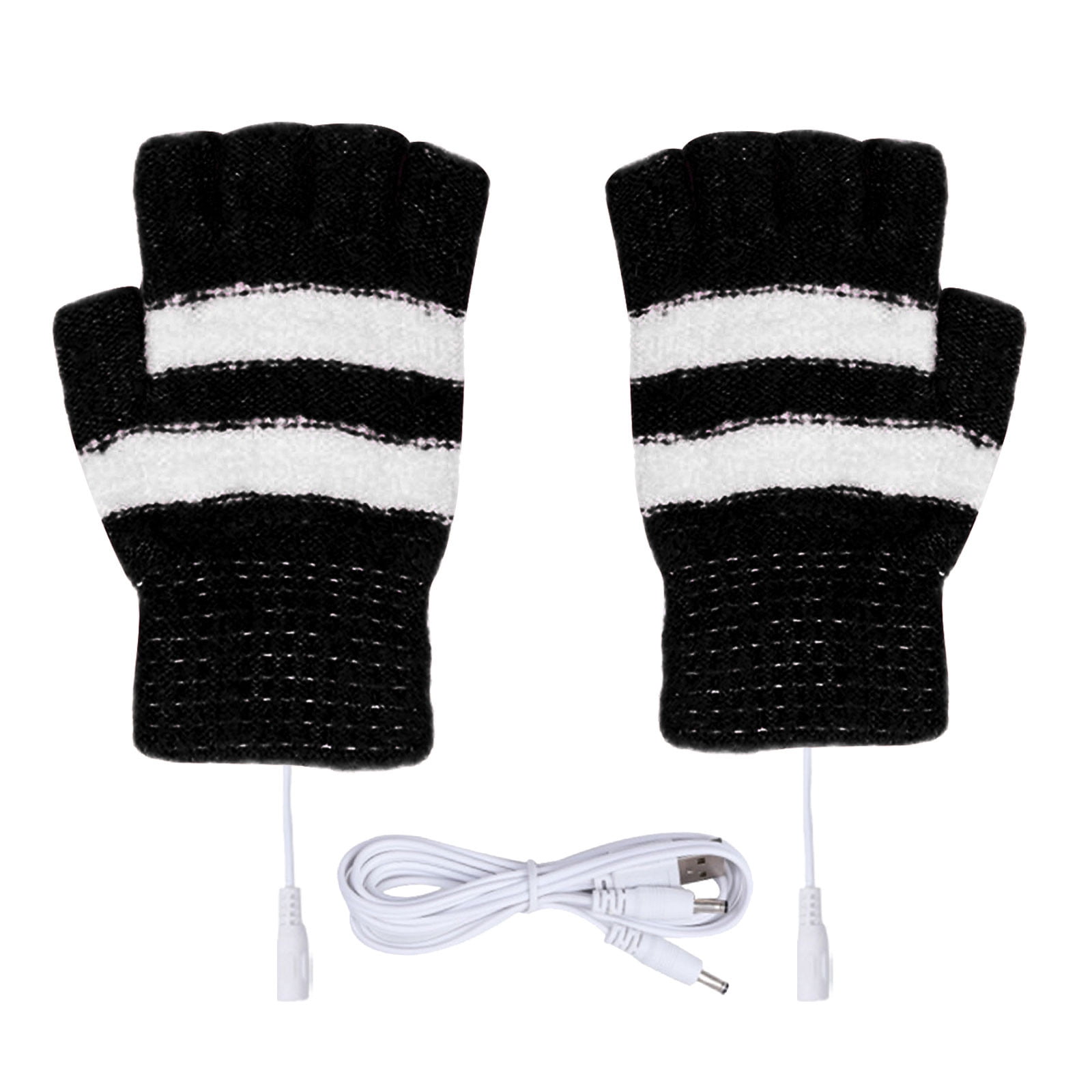 Penkiiy Winter Fingerless Heated Gloves for Men Women, Convertible Warm ...