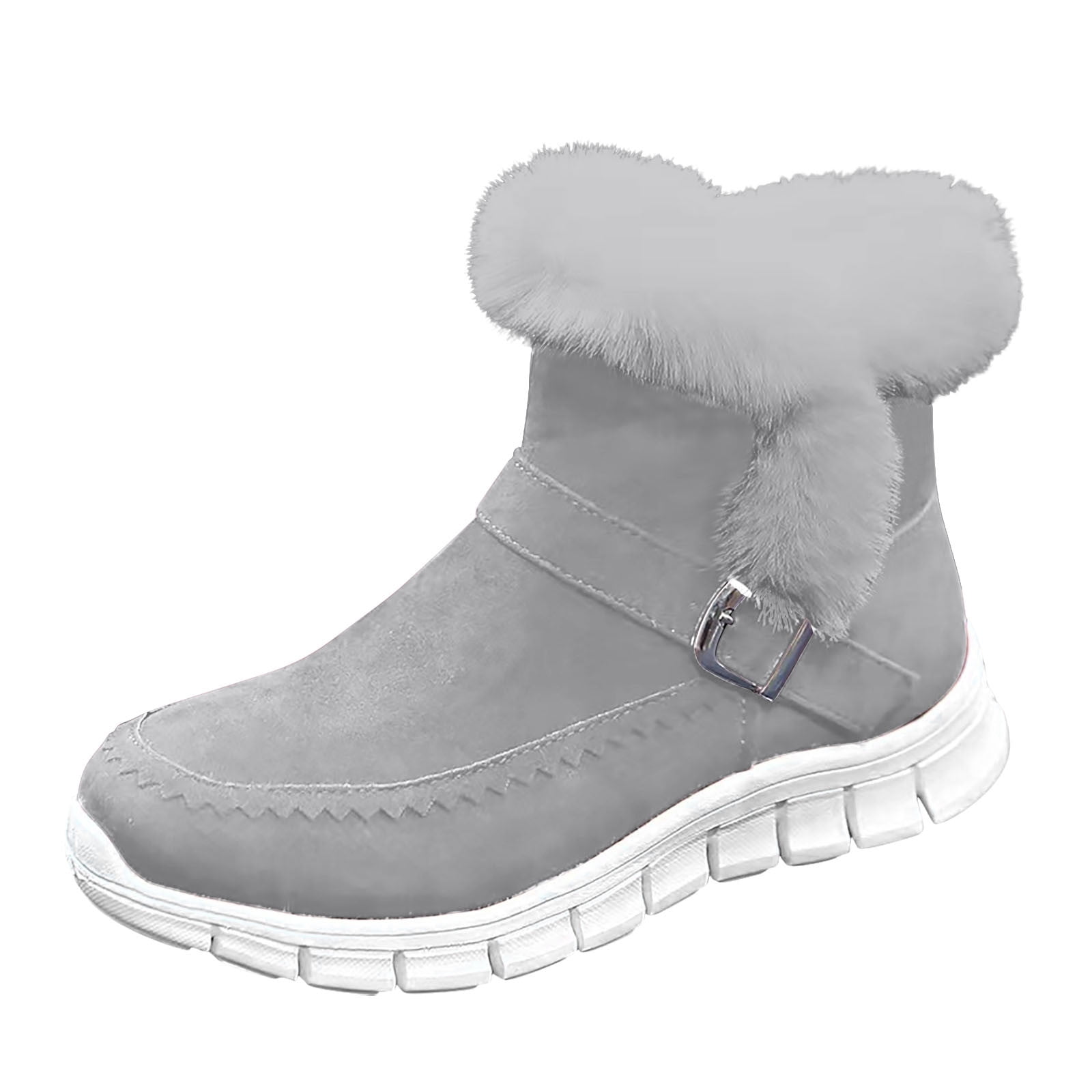 Penkiiy Women Classic Ultra Mini Snow Boots, Faux Fur Lined Slip On ...